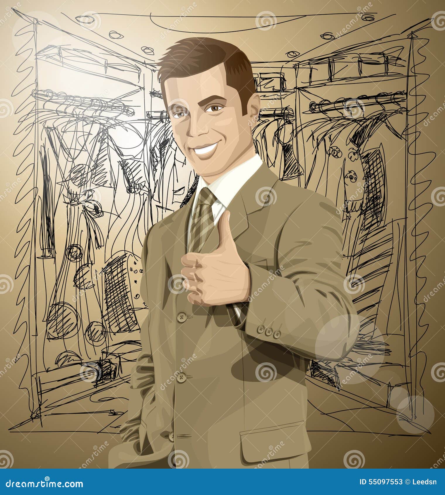 Vector Business Man Shows Well Done Stock Vector - Illustration of idea ...