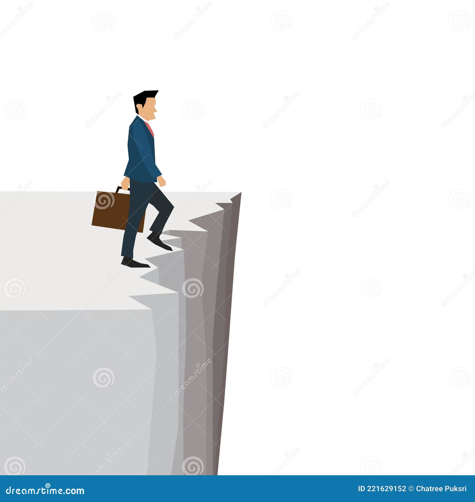 Vector of a Business Man Walking Off an Abyss Stock Vector ...