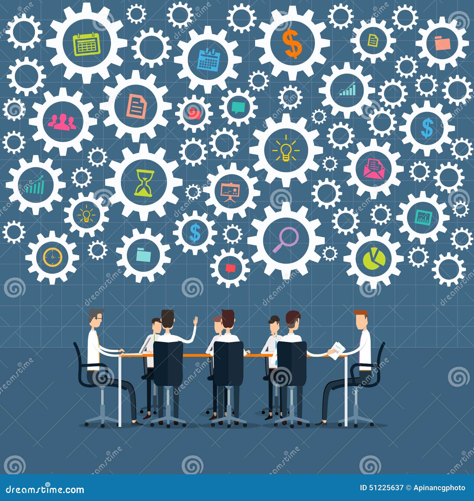 Vector Business Meeting and Brainstorm Project Process Stock Vector ...