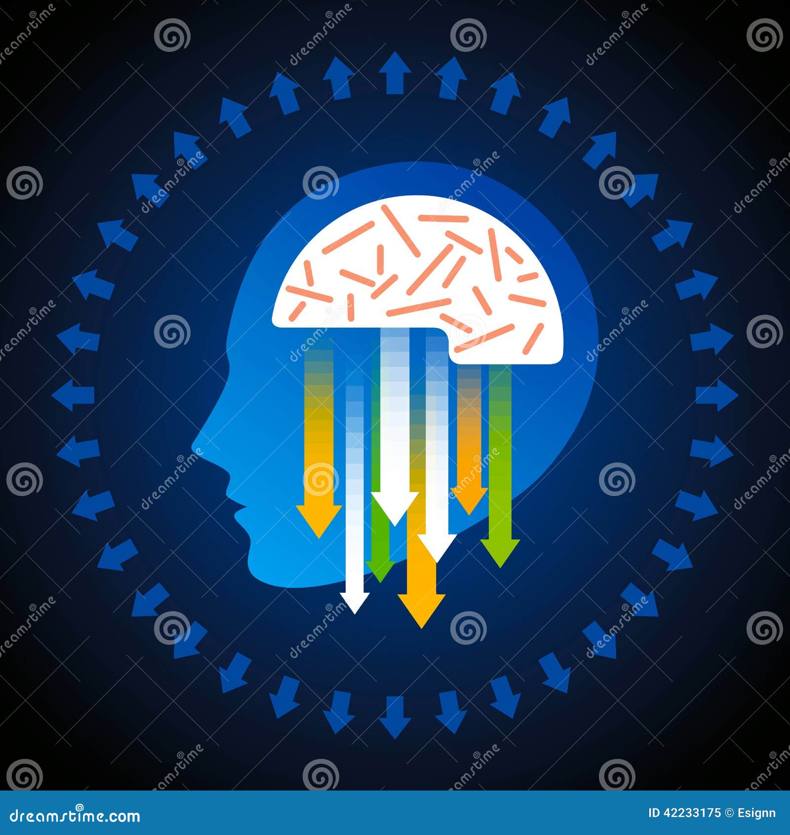 Vector of Business Mind with Arrows Stock Vector - Illustration of ...