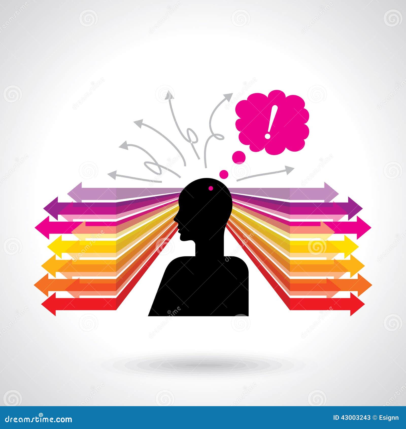 Vector of Business Mind with Arrows Stock Vector - Illustration of head ...
