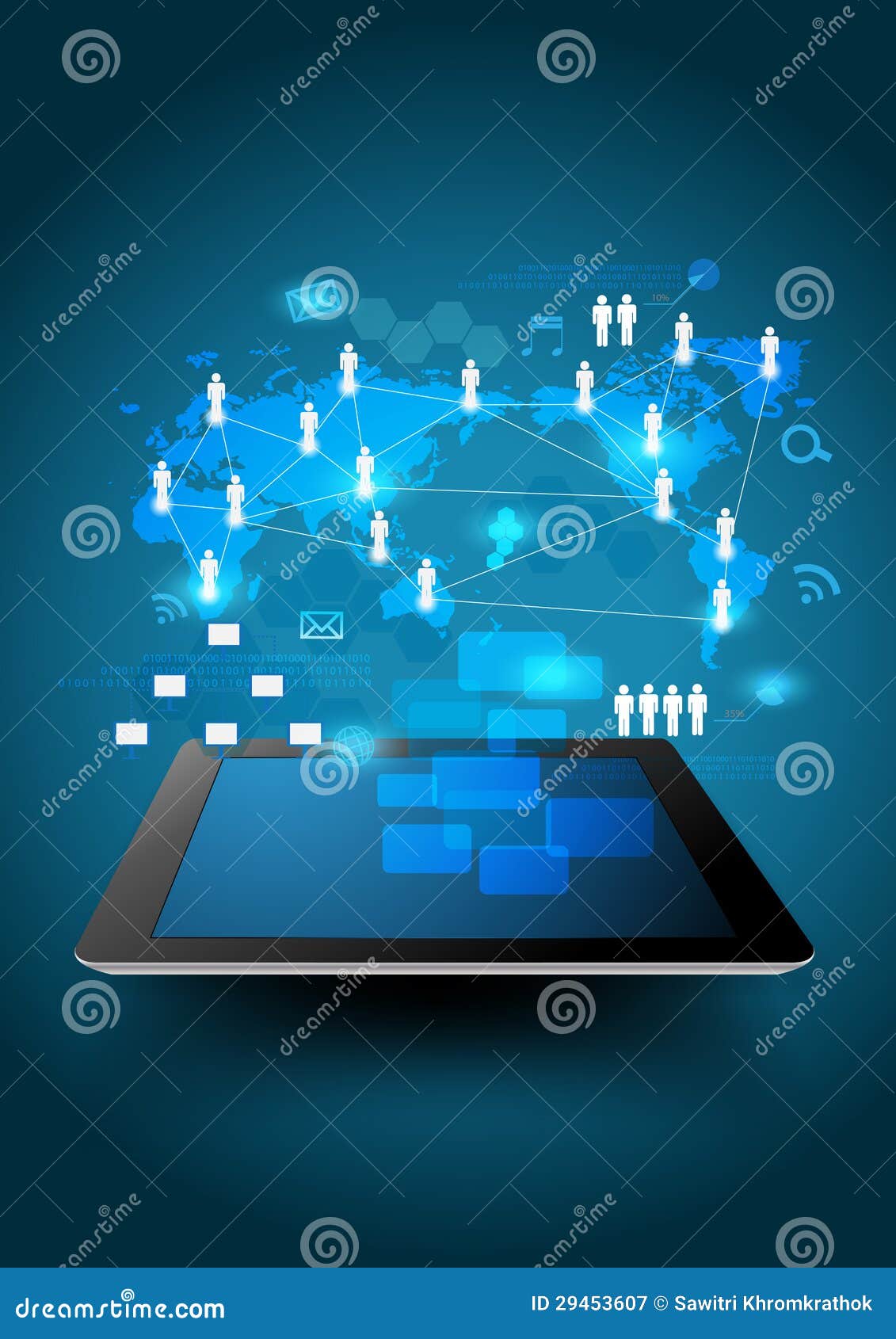Vector Business Network Process Diagram Stock Vector - Illustration of ...
