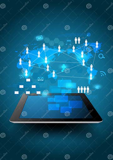 Vector Business Network Process Diagram Stock Vector - Illustration of ...