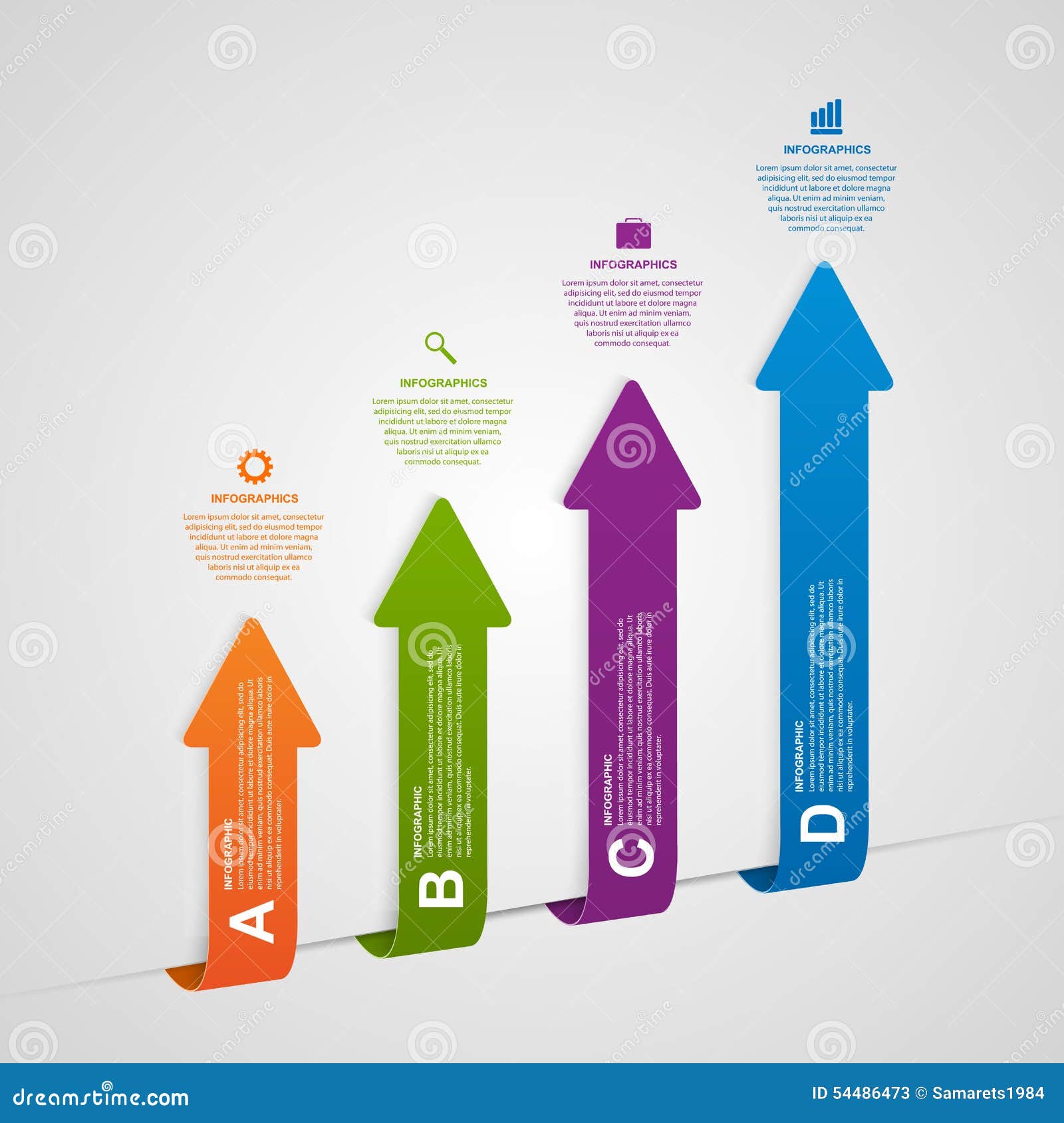 Design Arrows Infographics 5 Steps. Vector Illustration ...