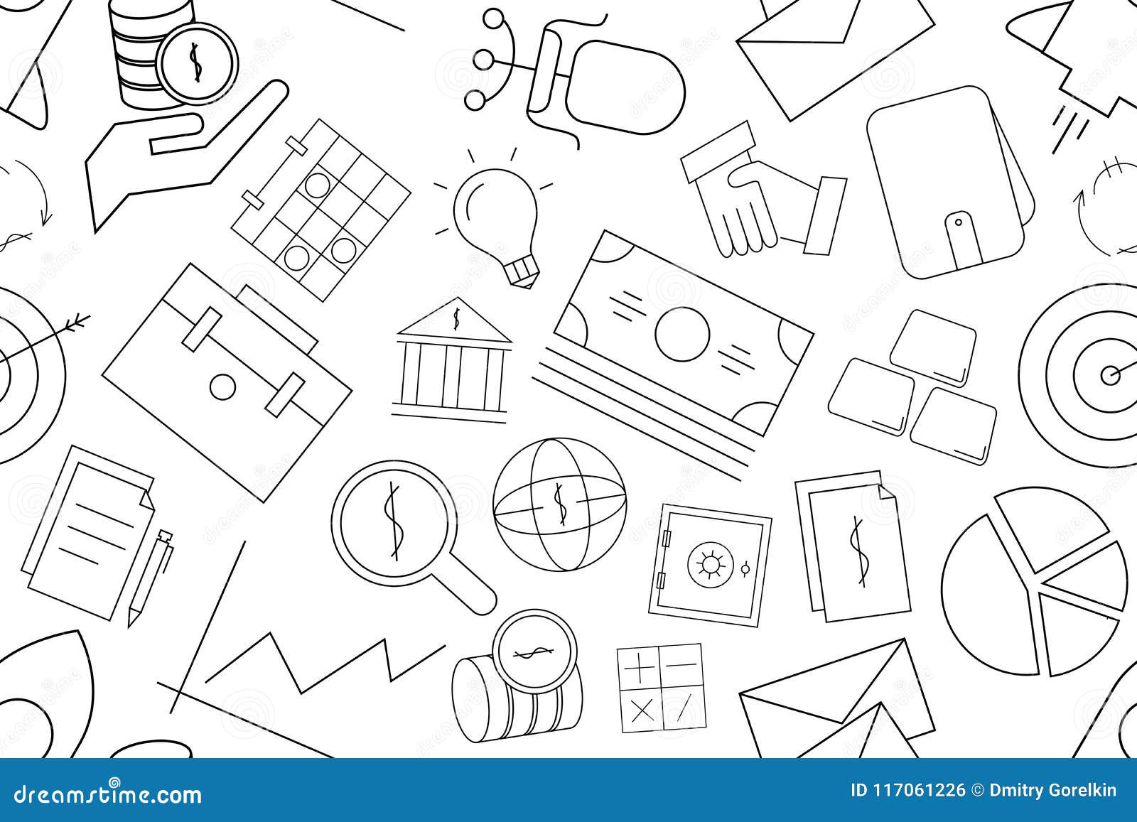 Vector Business Pattern. Business Seamless Background Stock Vector ...