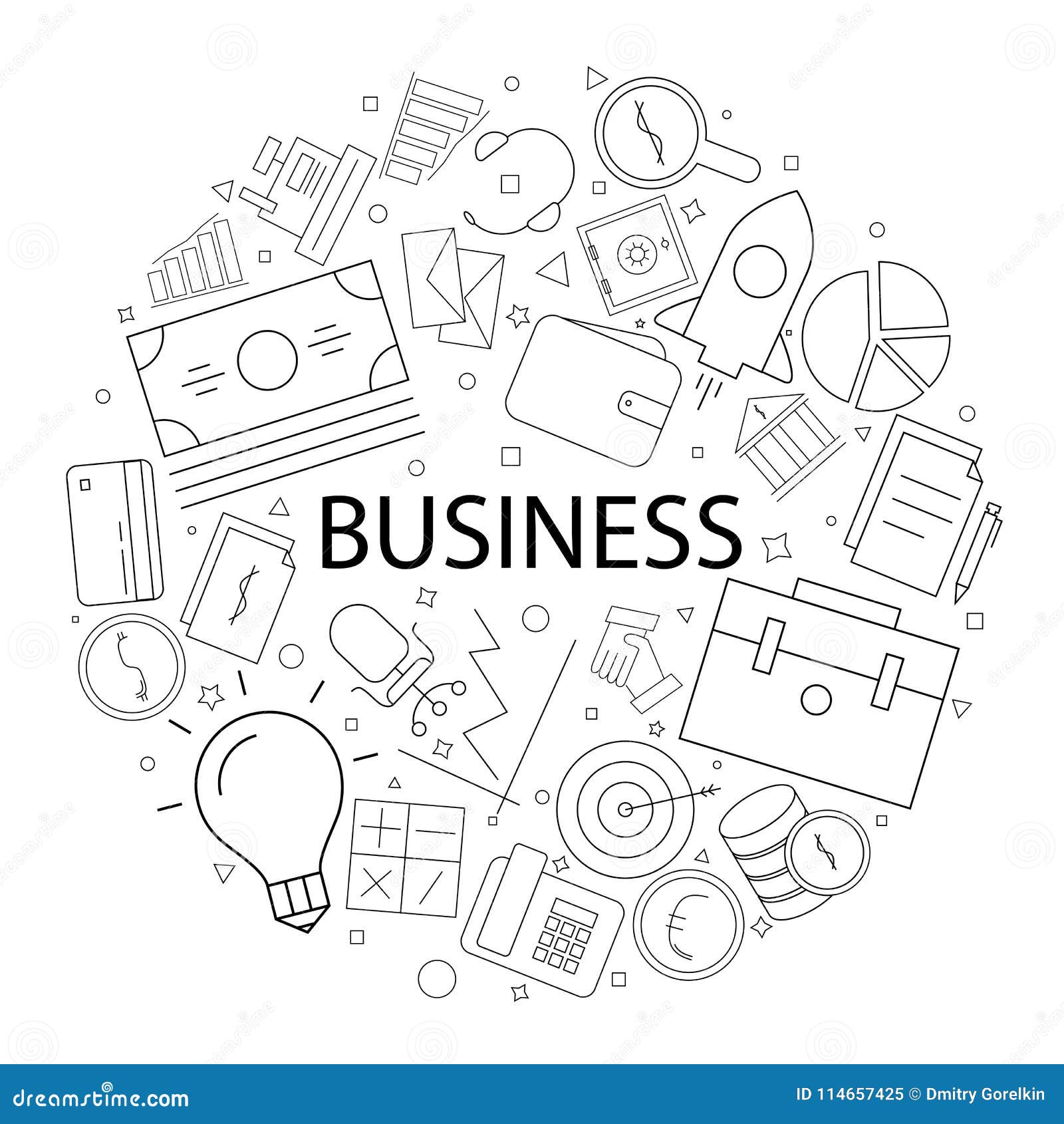 Vector Business Pattern with Word. Business Background Stock Vector ...