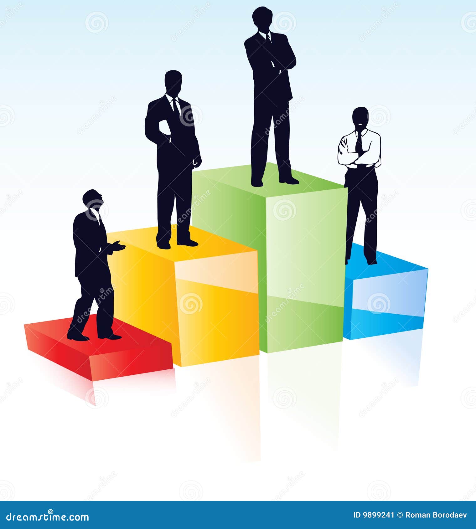 Person Businessman Bar Graph Vector Chart Business Growth Progress ...