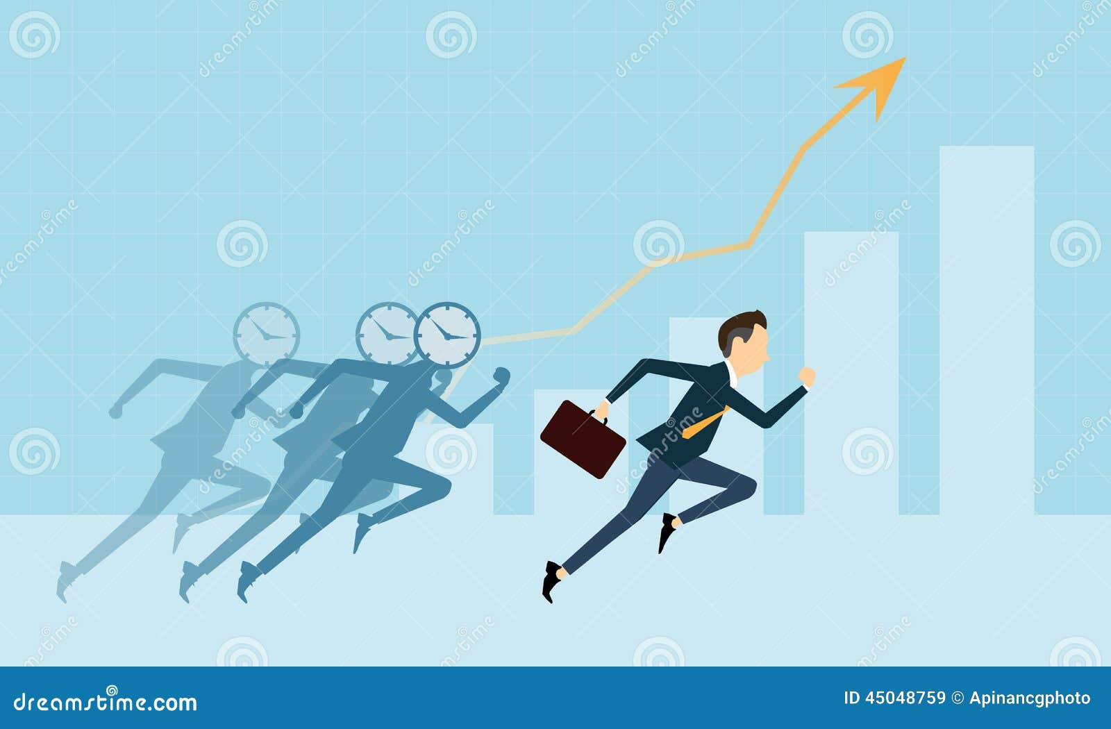 Vector Business People on Graph Competitive with Business Time Stock ...