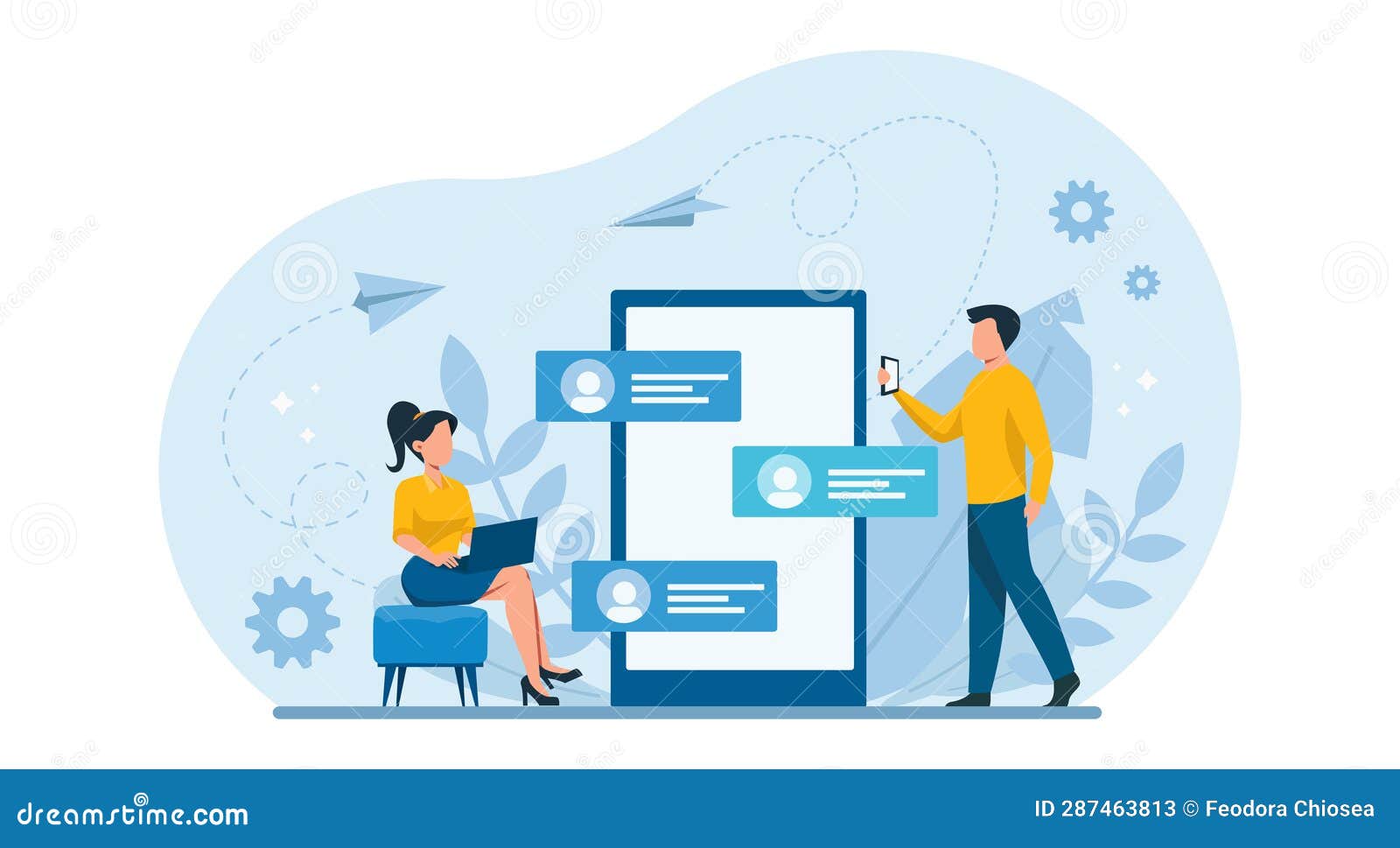 Vector of Business People Working in Collaboration Using Social Network ...