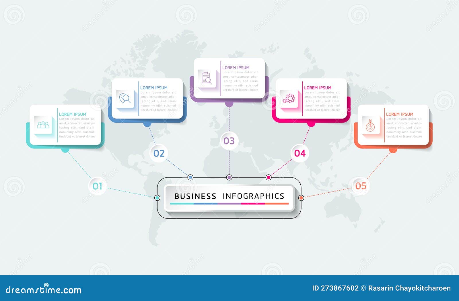 Vector Business Presentation Connecting Steps Infographic Template ...