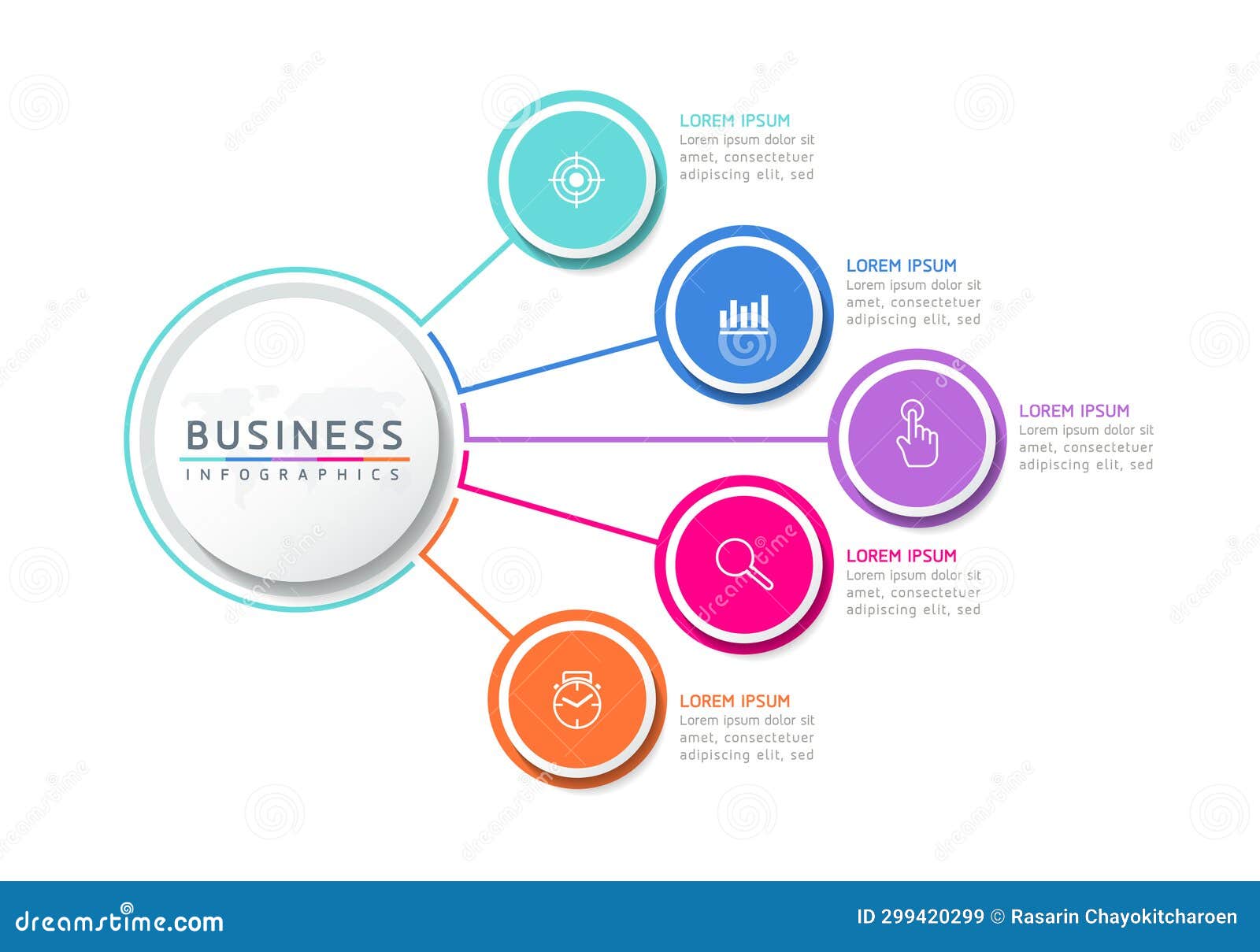 Vector Business Presentation Connecting Steps Infographic Template ...