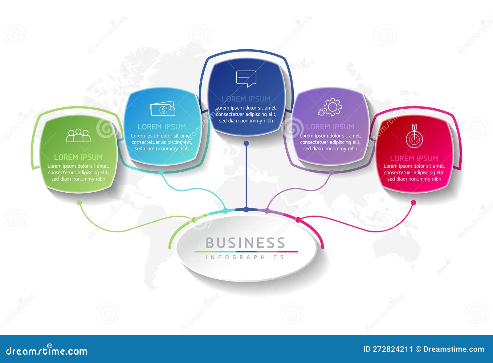 Vector Business Presentation Connecting Steps Infographic Template ...
