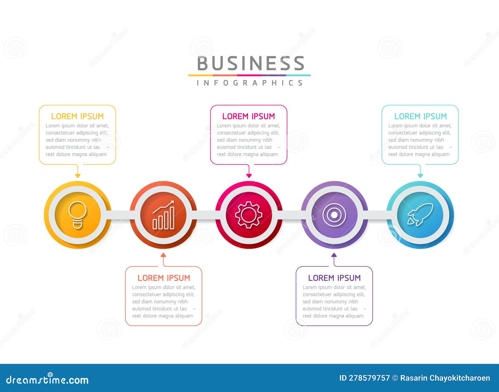 Vector Business Presentation Connecting Steps Infographic Timeline ...