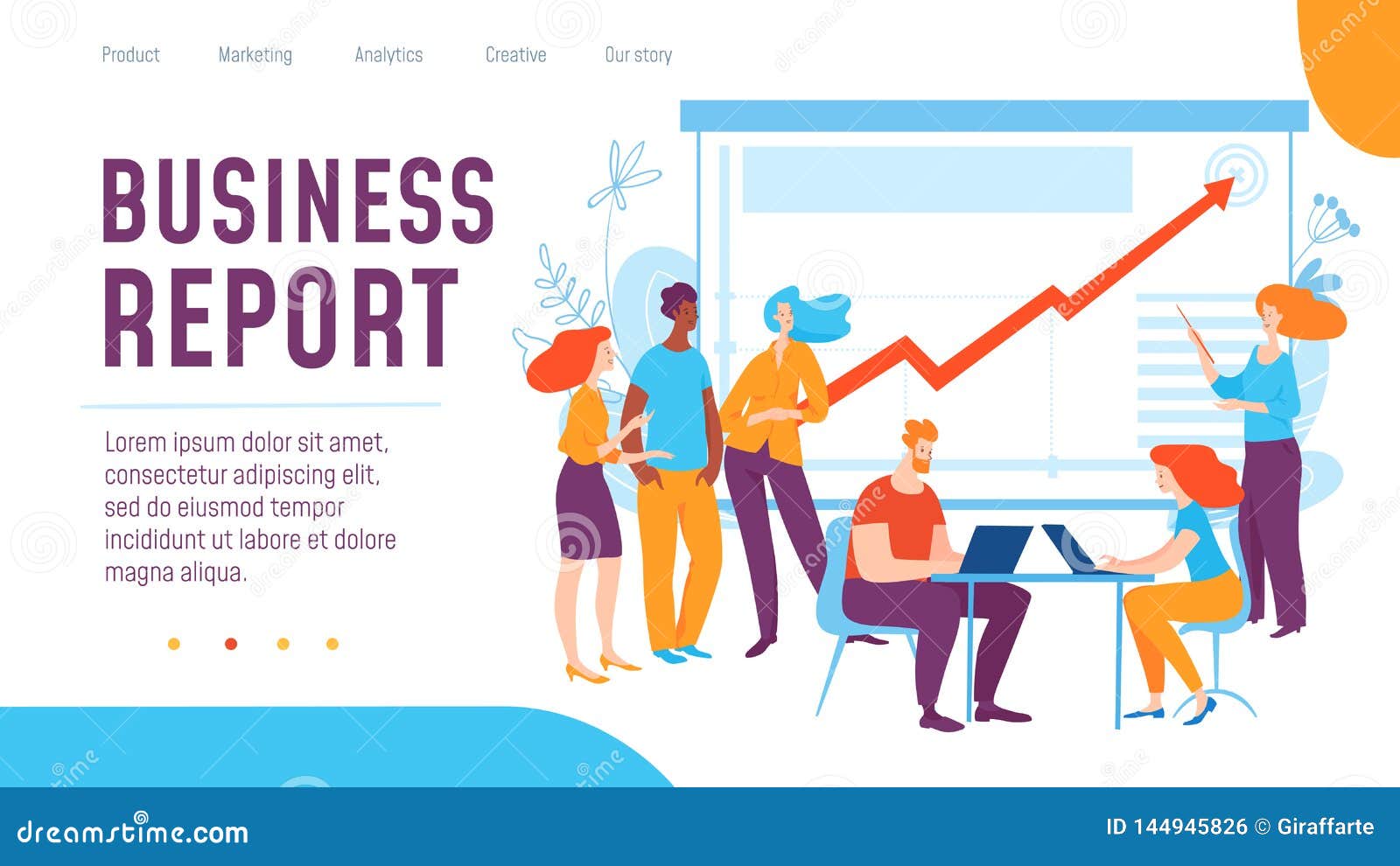 Vector Concept Business Report Creative Business Illustration with ...