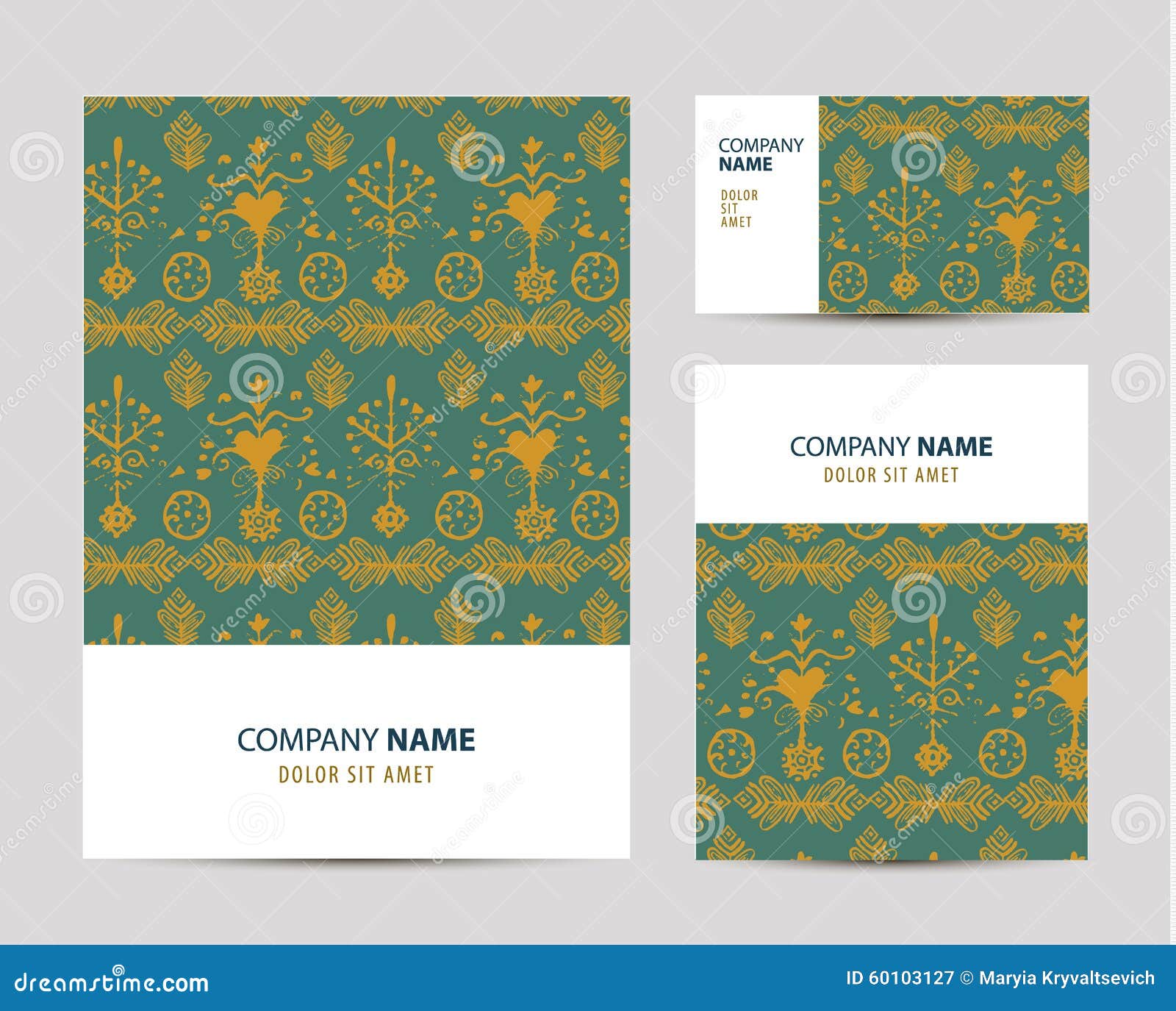 Vector Business Set Template with Cute Hand Drawn Stock Vector ...