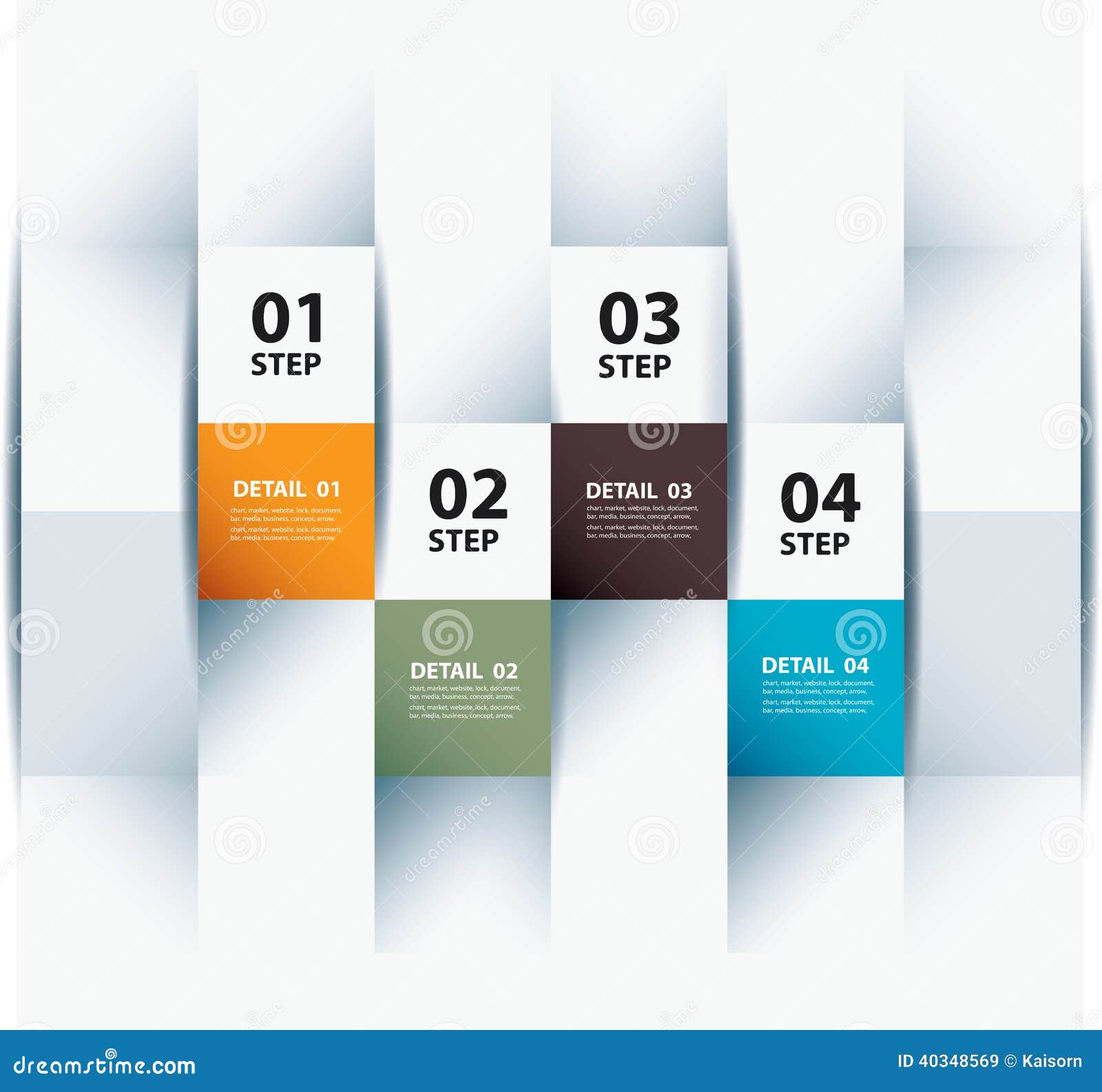 Vector Business Step Paper and Numbers Design Template. Stock ...