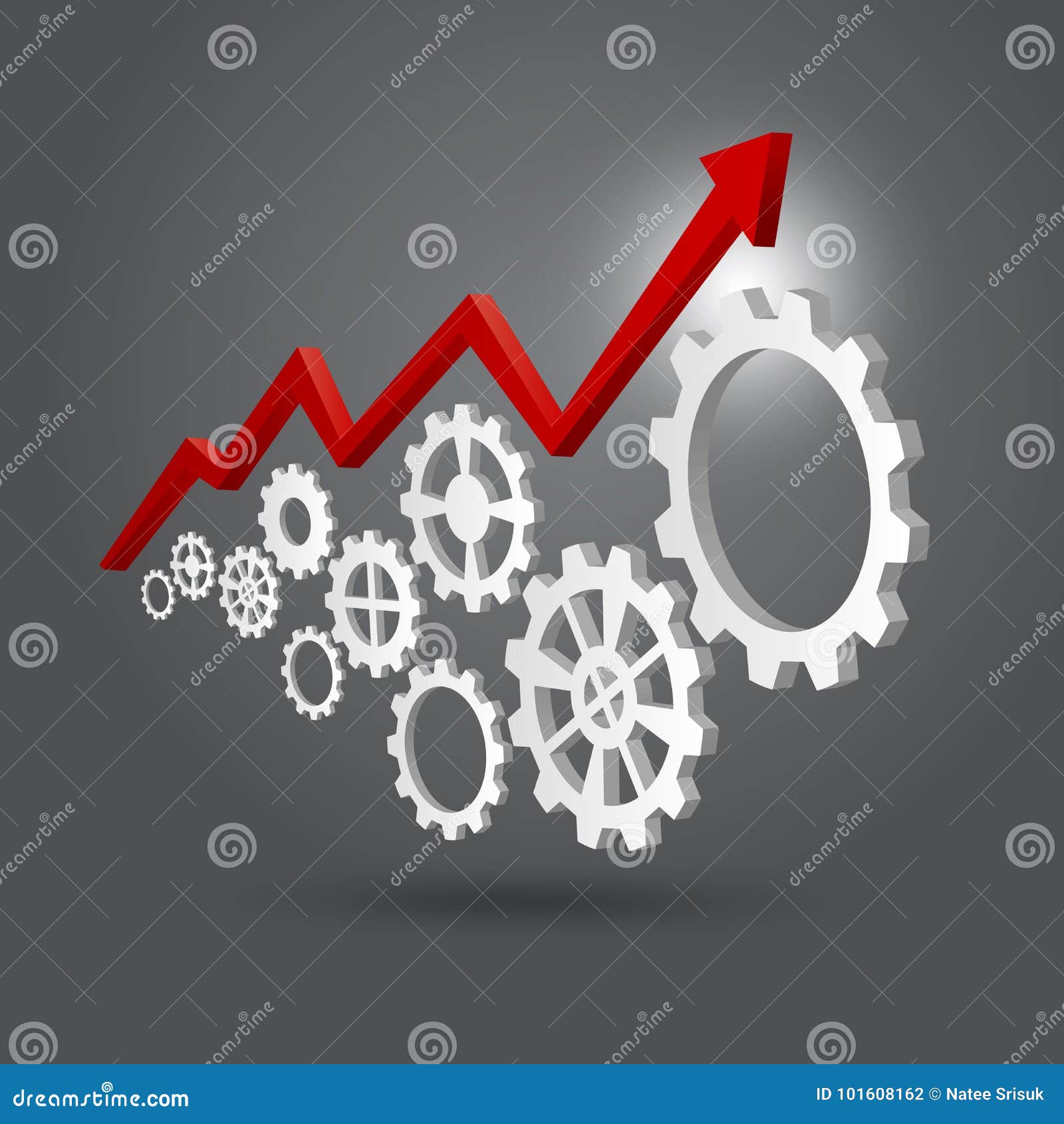 Vector Business Success Concept of Gears with Graph Design Stock Vector ...