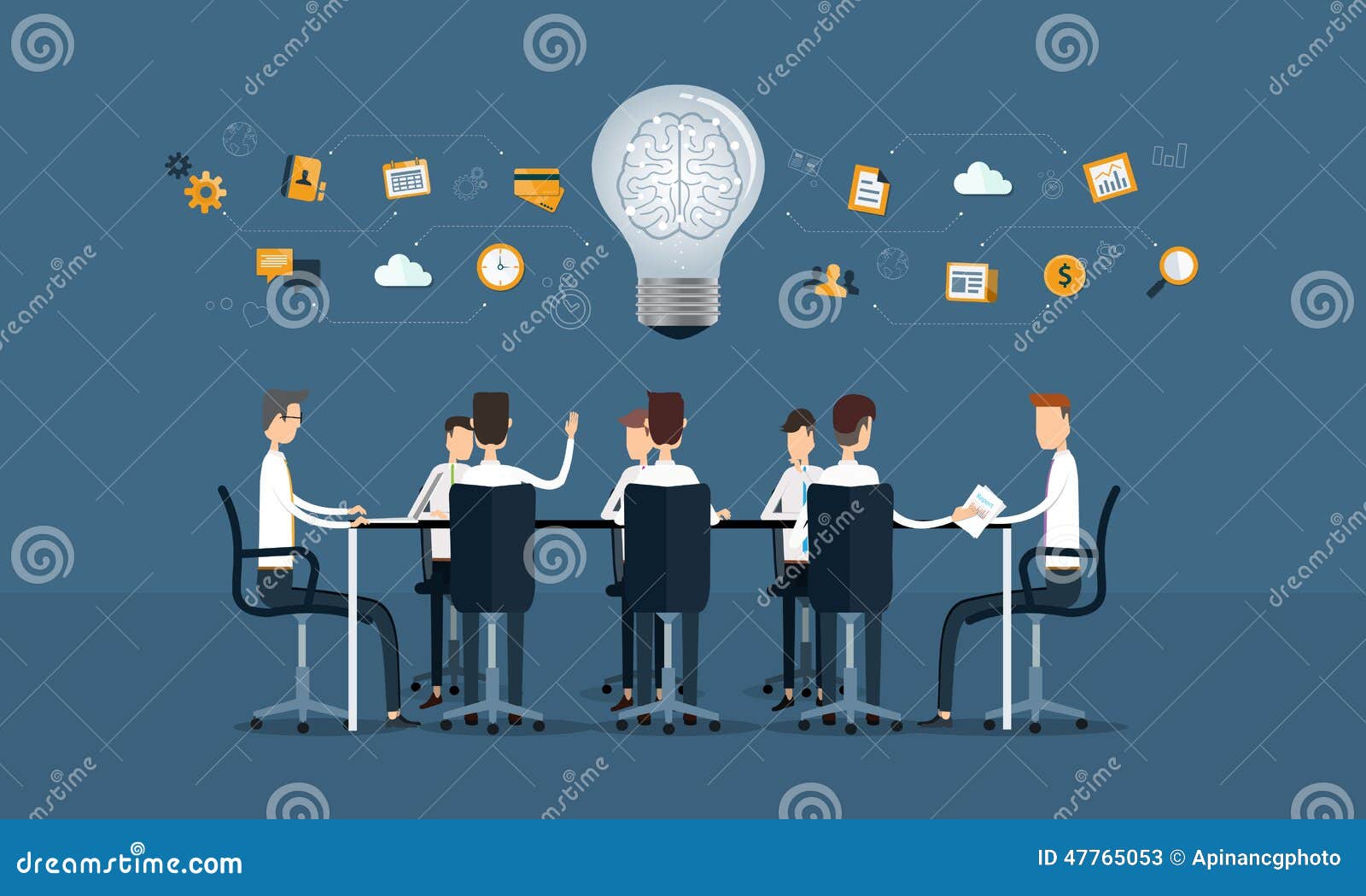 Vector Business Teamwork Meeting and Brainstorm Stock Vector ...