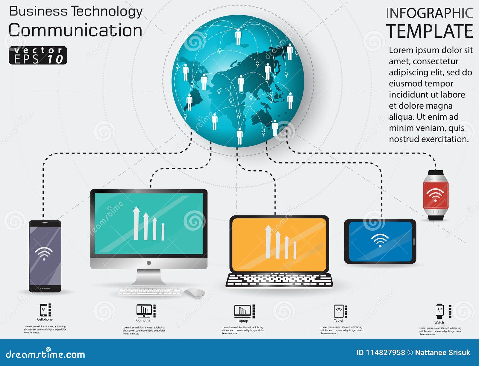 Business Technology Communication Modern Design Idea and Concept Vector ...