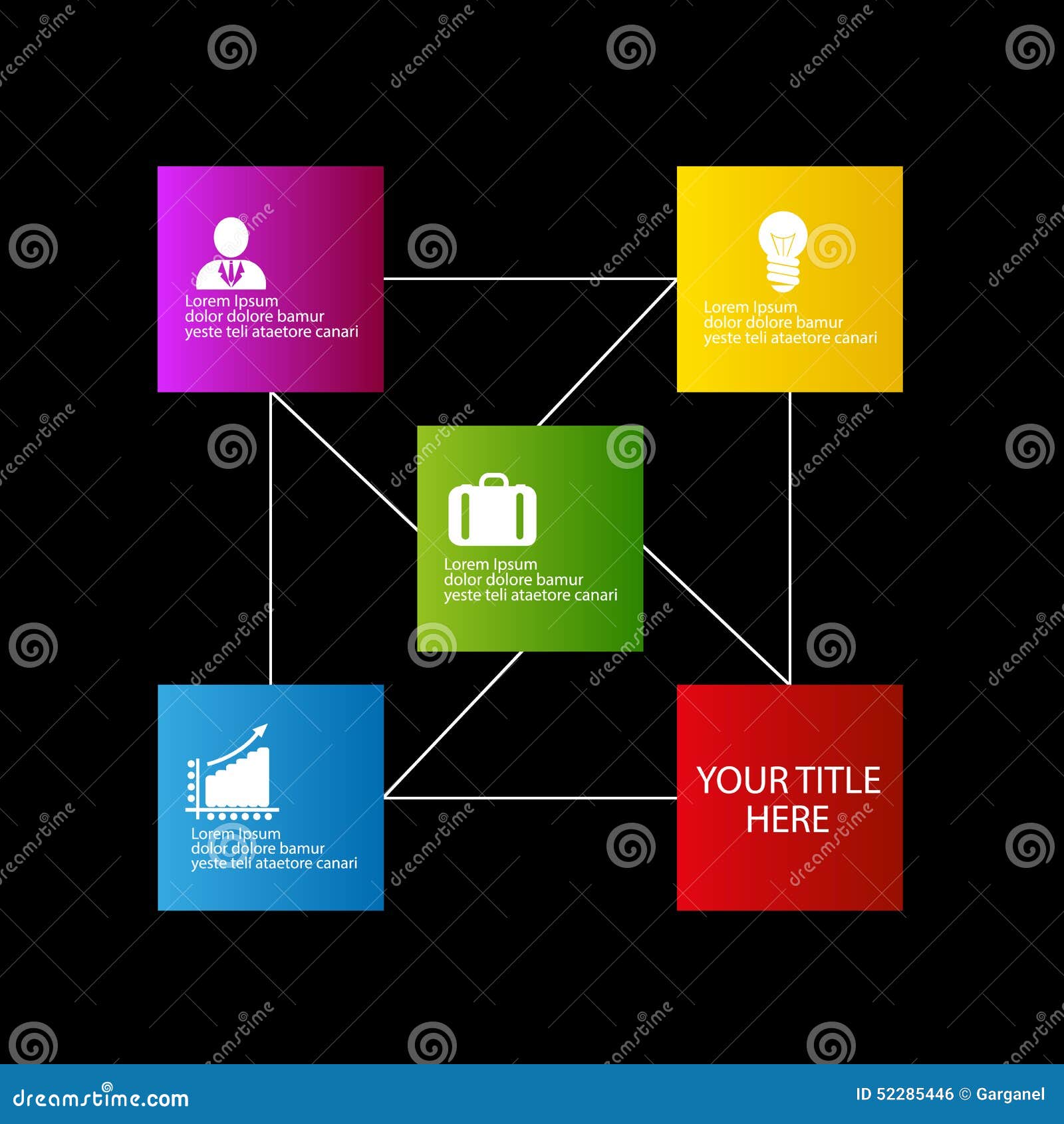 Vector Business Template with Design Icons Stock Illustration ...