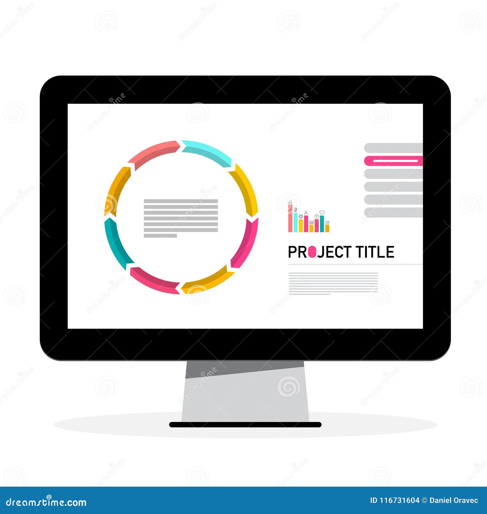 Vector Business Web Design Presentation on Computer Screen. Stock ...