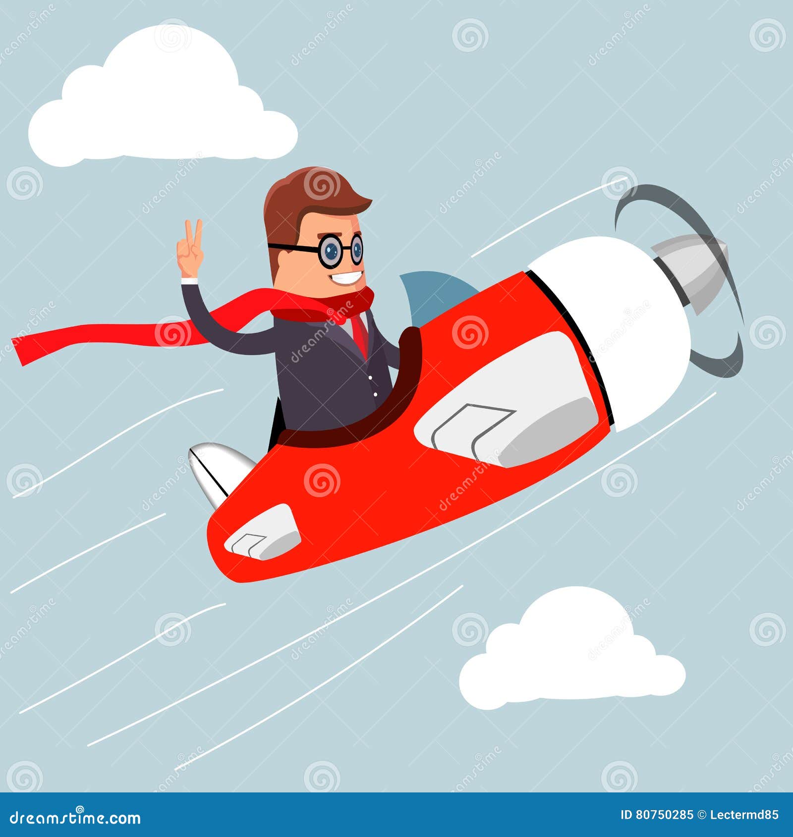 Vector. Businessman on Airplane Stock Vector - Illustration of manager ...