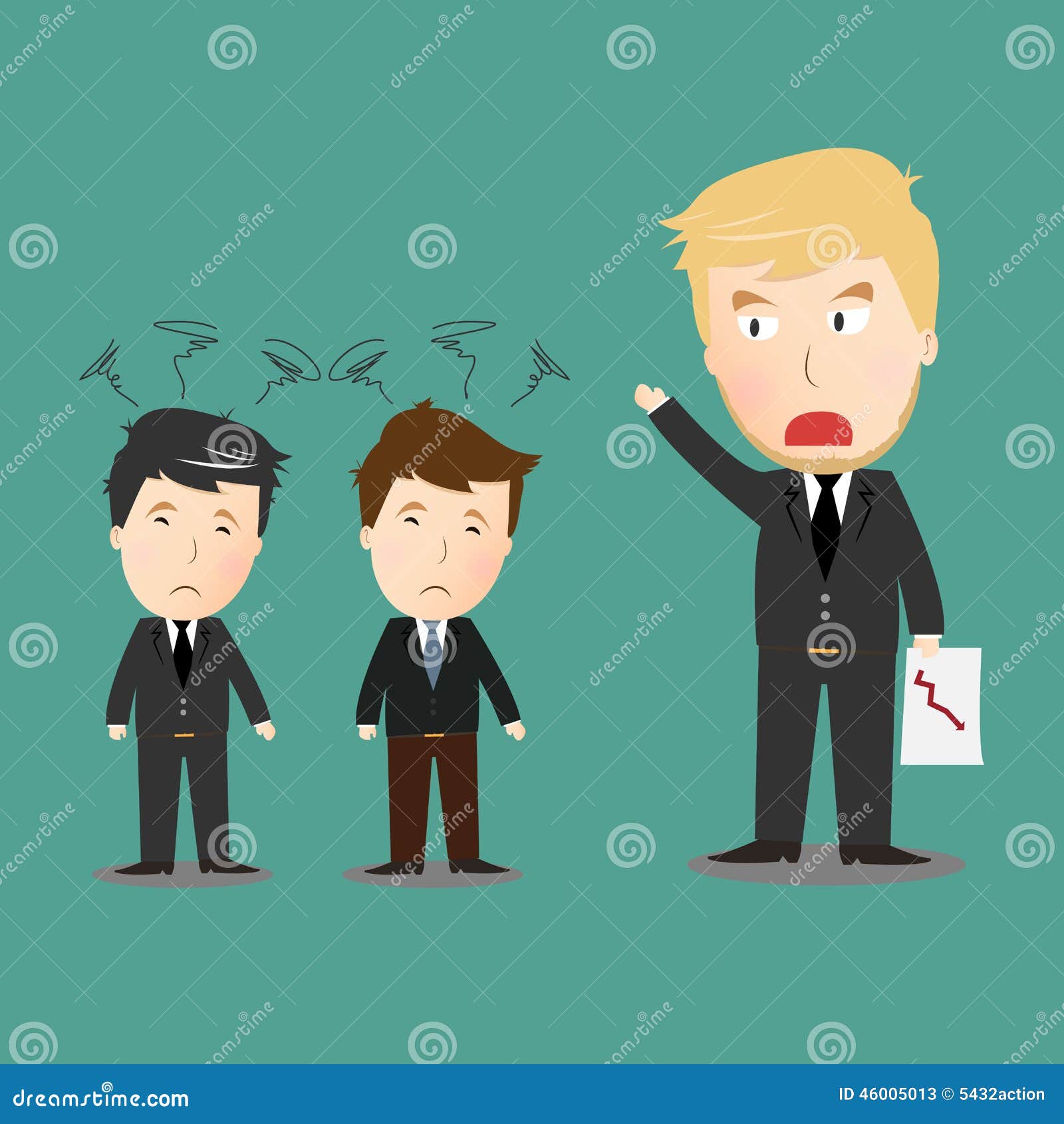 Vector of Businessman with Angry Boss Stock Vector - Illustration of ...