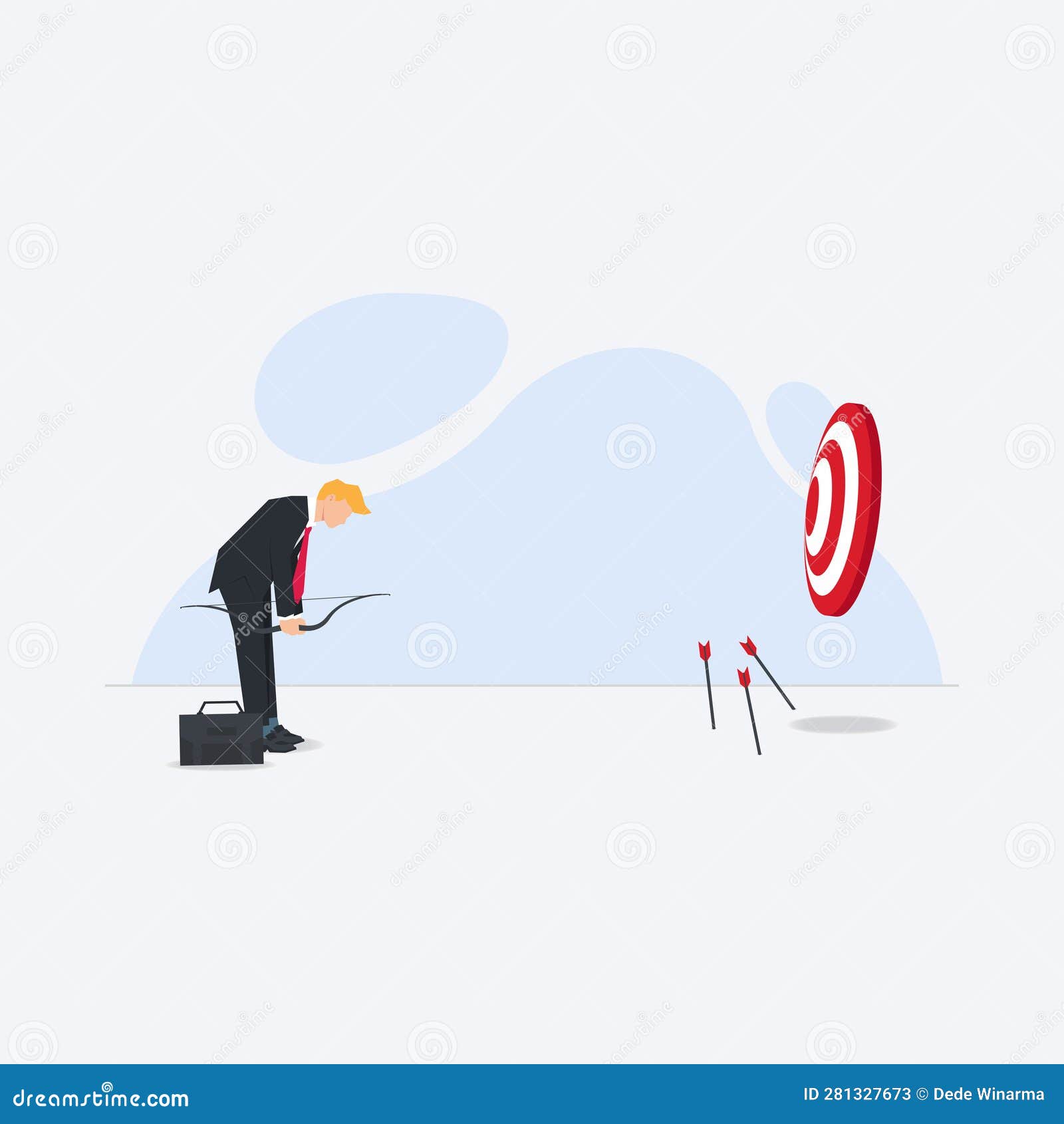 Vector Businessman Arrow Missing the Target. Failed the Business ...