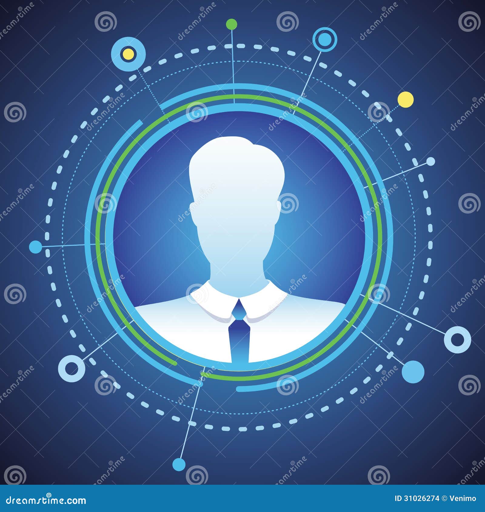 Vector Businessman Avatar in Circle Frame Stock Vector - Illustration ...
