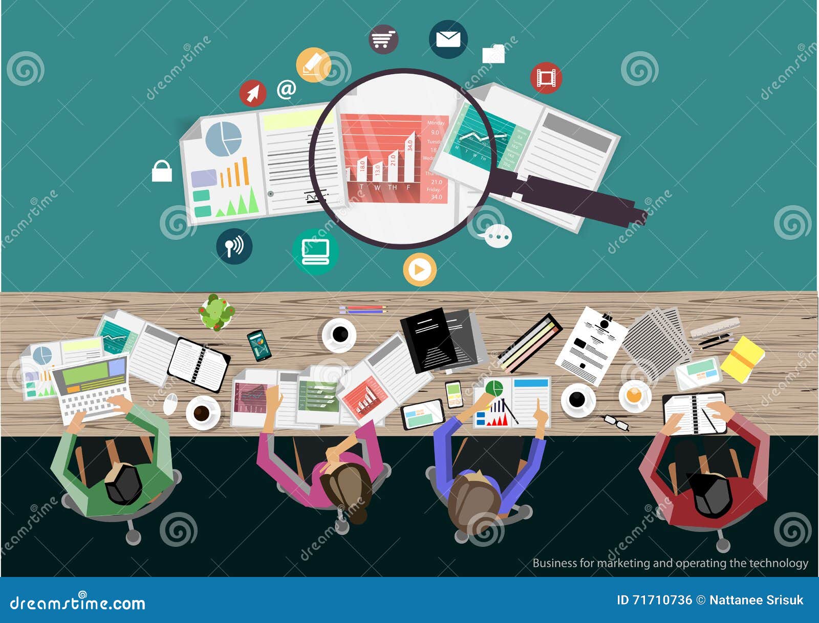 Brainstorming, Flat Design Thin Line Banner. Vector Illustration ...