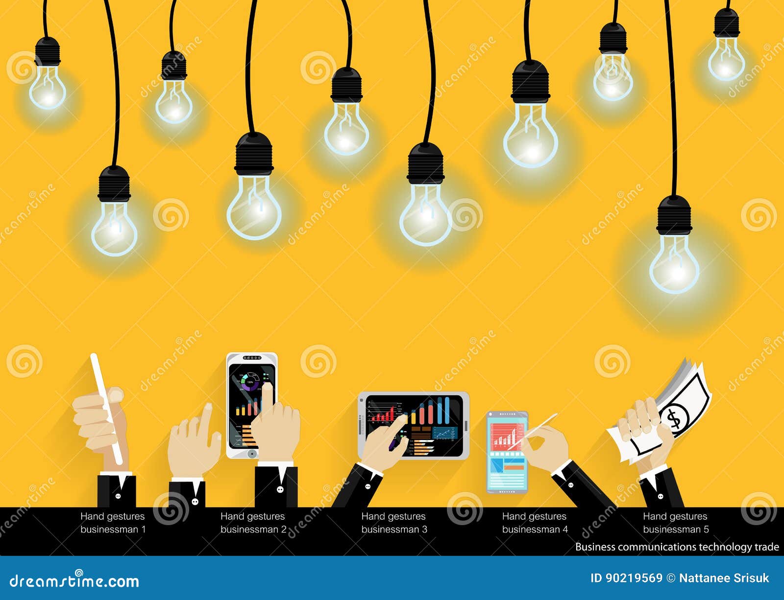 Vector Businessman Brainstorming for Ideas Modern Communication ...