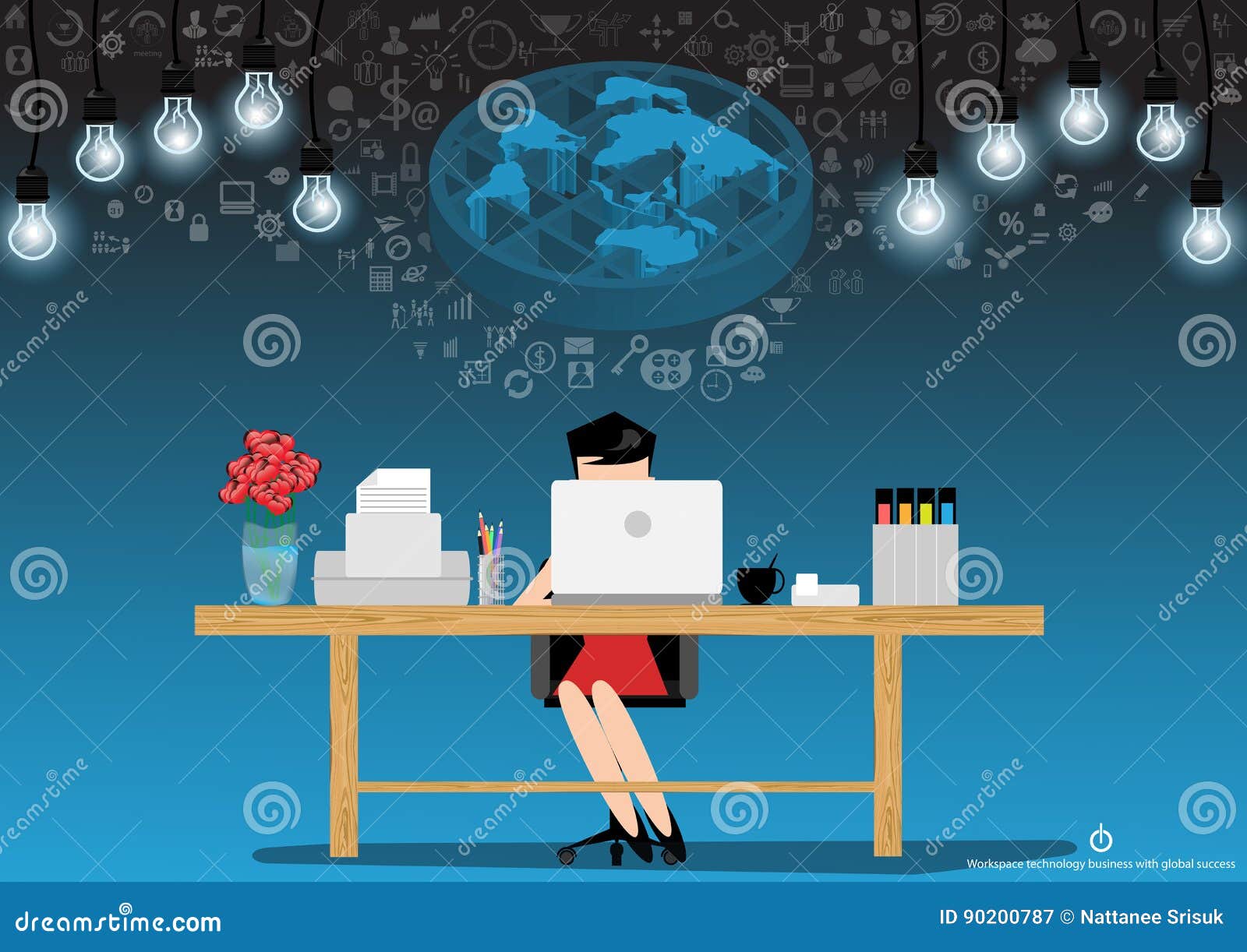Vector Businessman Brainstorming Ideas for Using Technology To ...