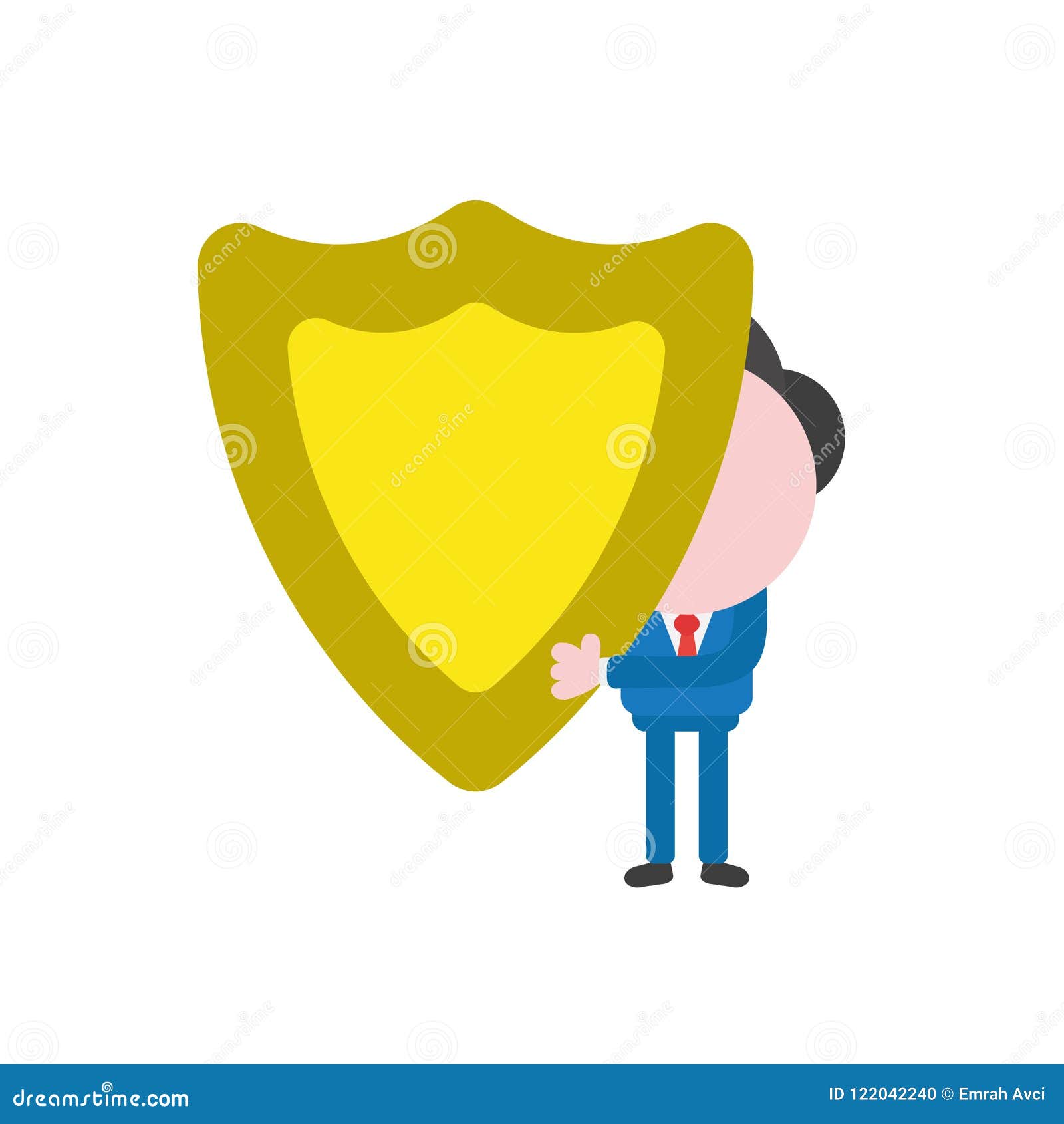 Vector Businessman Character Holding Guard Shield Stock Vector ...