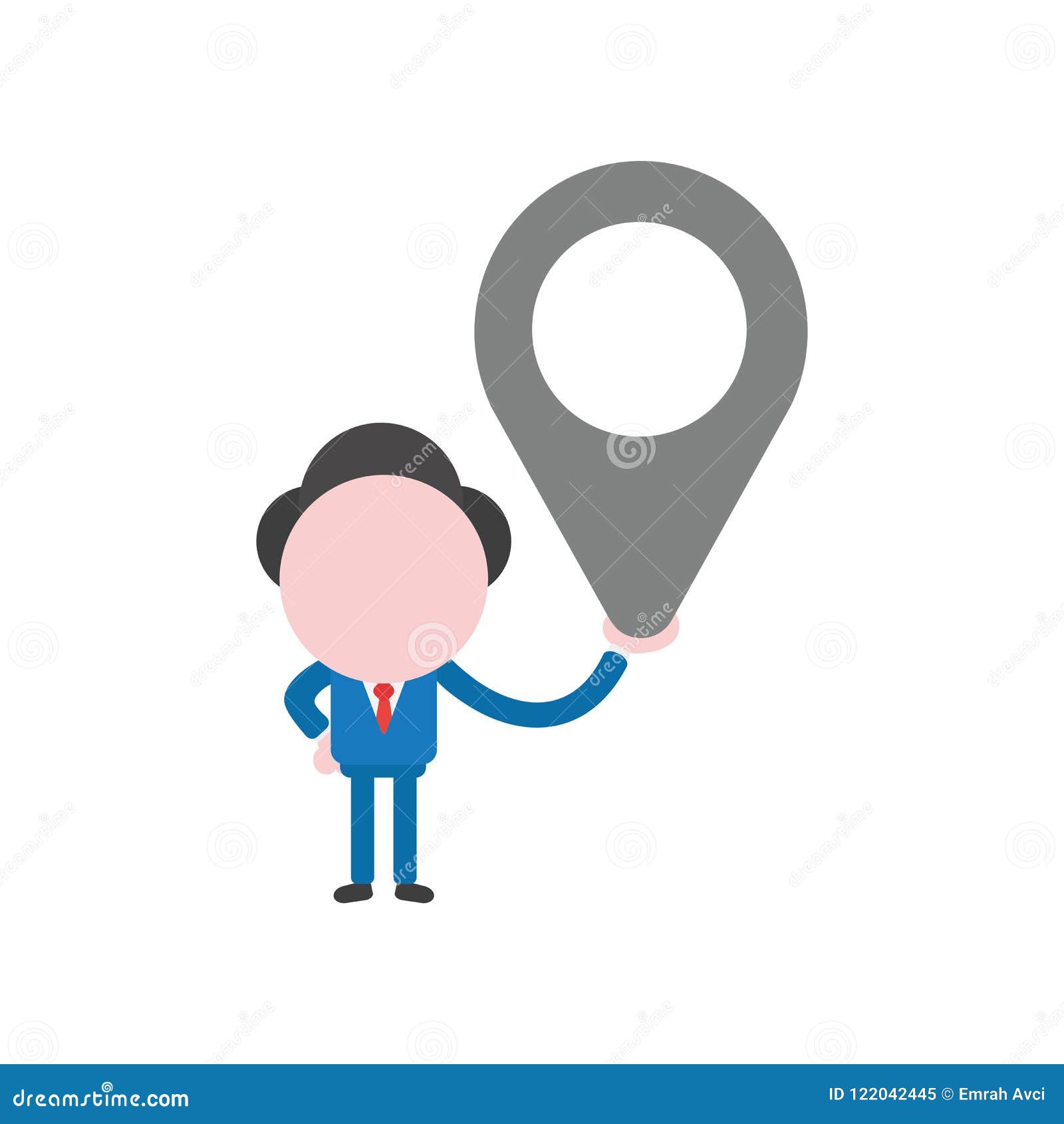 Vector Businessman Character Holding Map Pointer Stock Vector ...