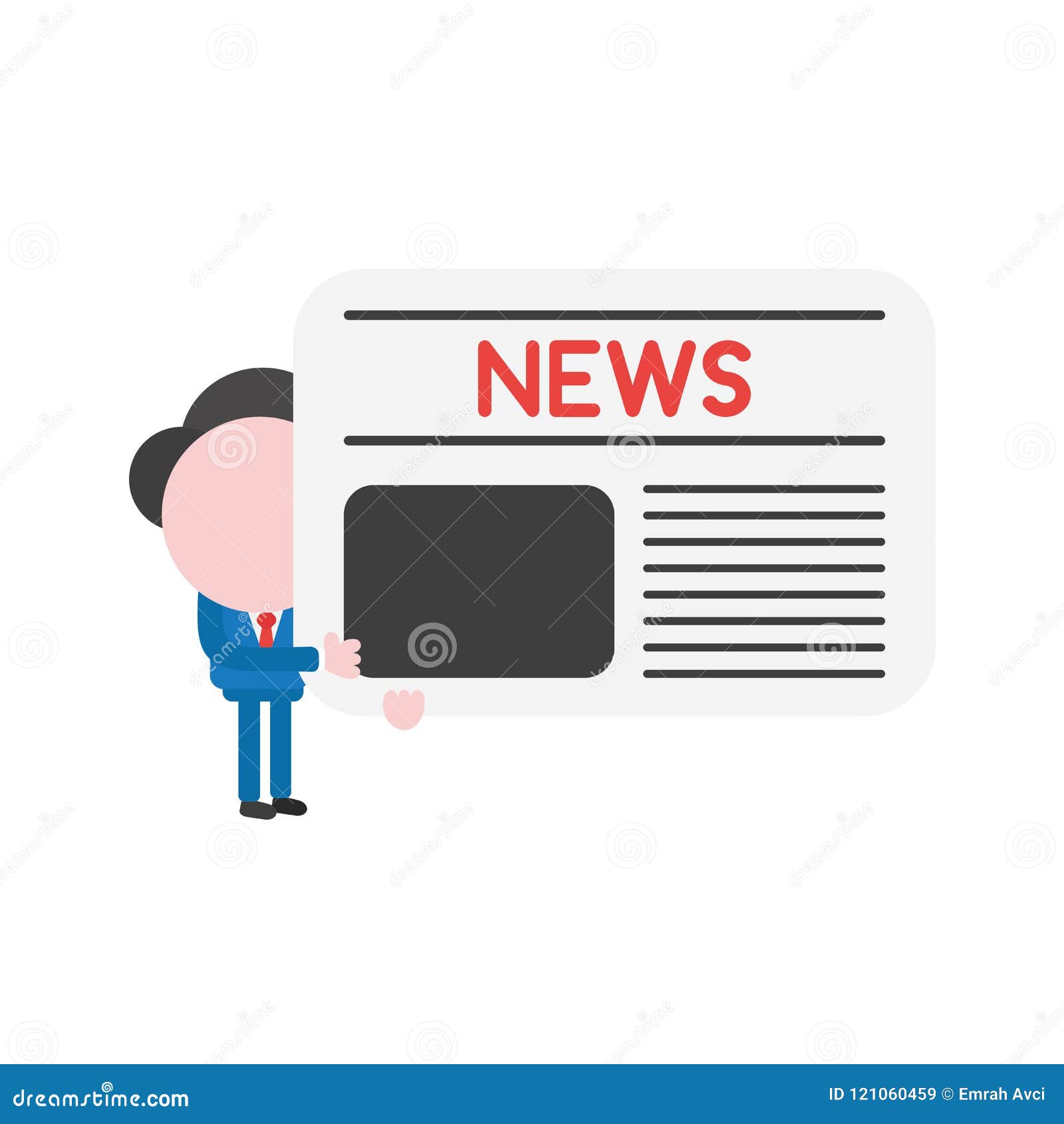 Vector Businessman Character Holding Newspaper Stock Vector ...