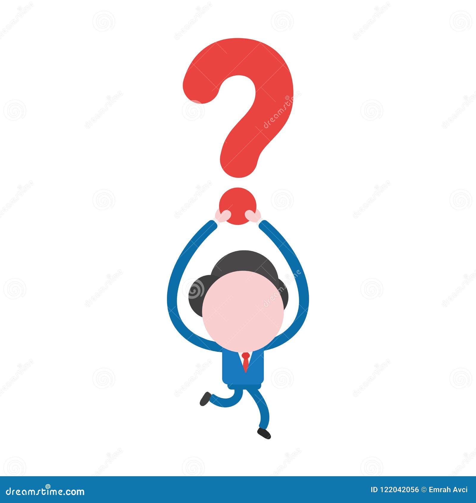 Vector Businessman Character Running and Carrying Question Mark Stock ...