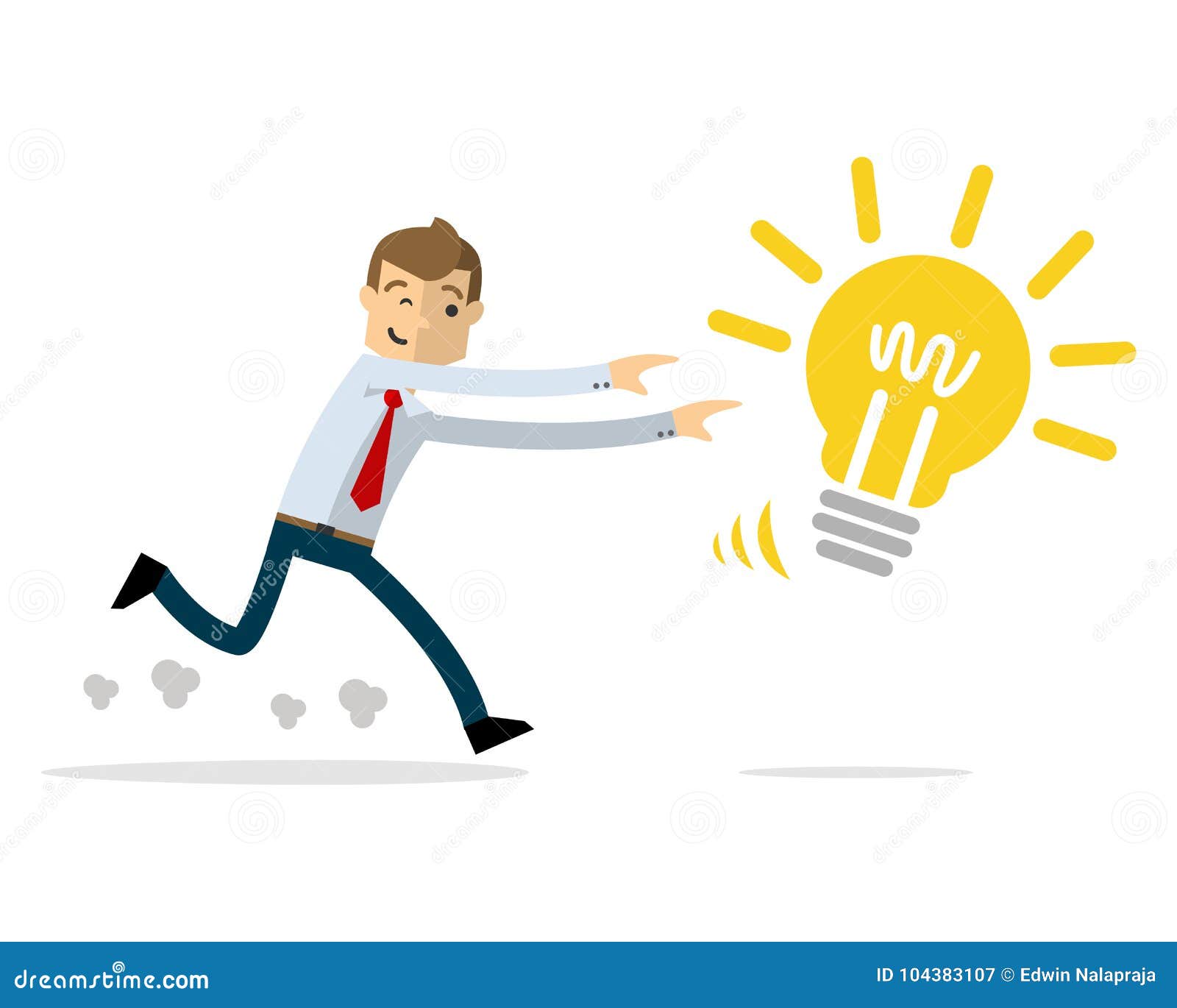 Vector of Businessman Chasing Ideas Stock Vector - Illustration of ...