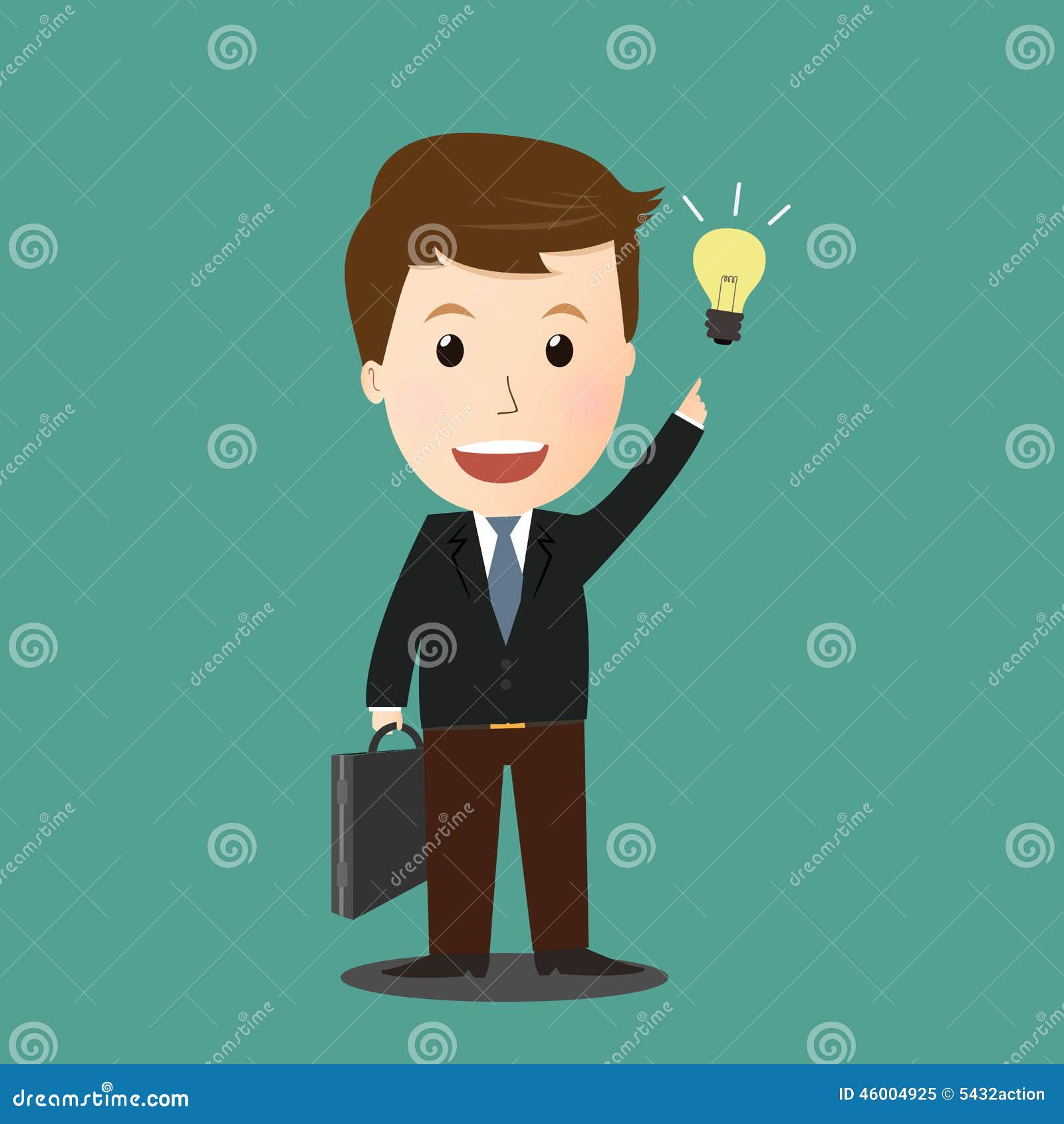 Vector of Businessman Get Idea Stock Vector - Illustration of light ...