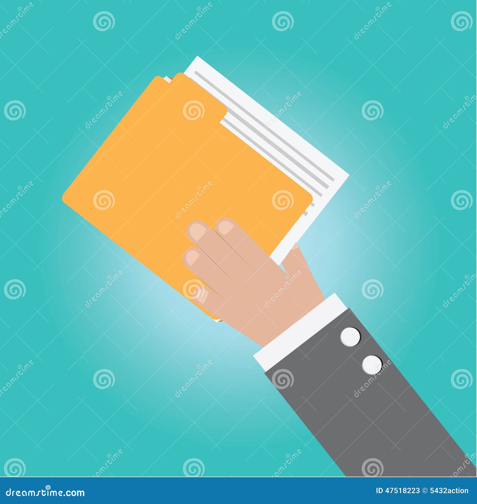 Vector of Businessman Hand with Document File Stock Illustration ...