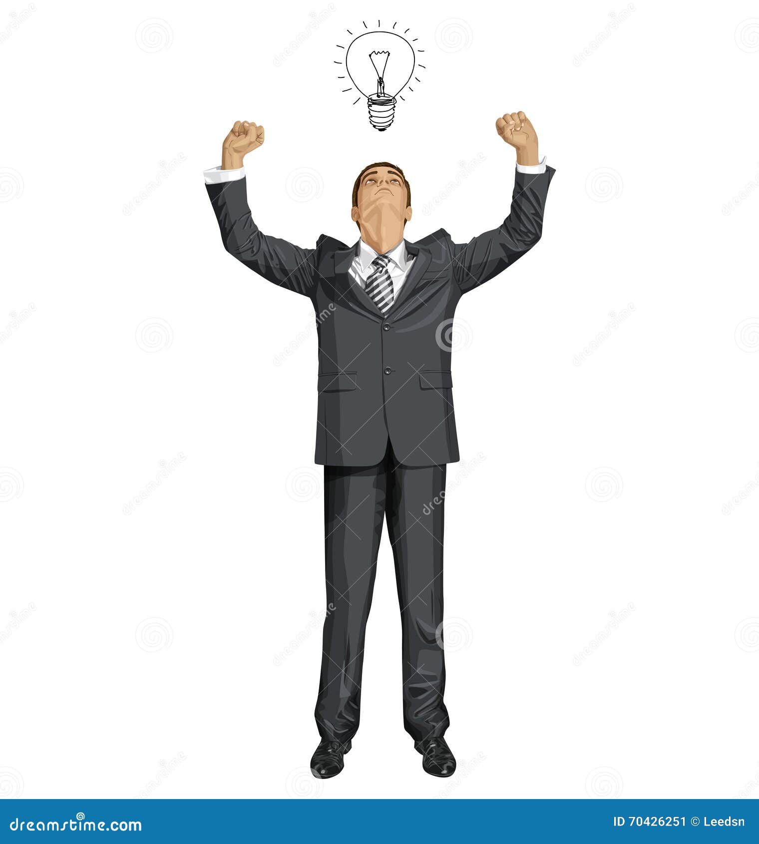 Vector Businessman with Hands Up Stock Vector - Illustration of human ...