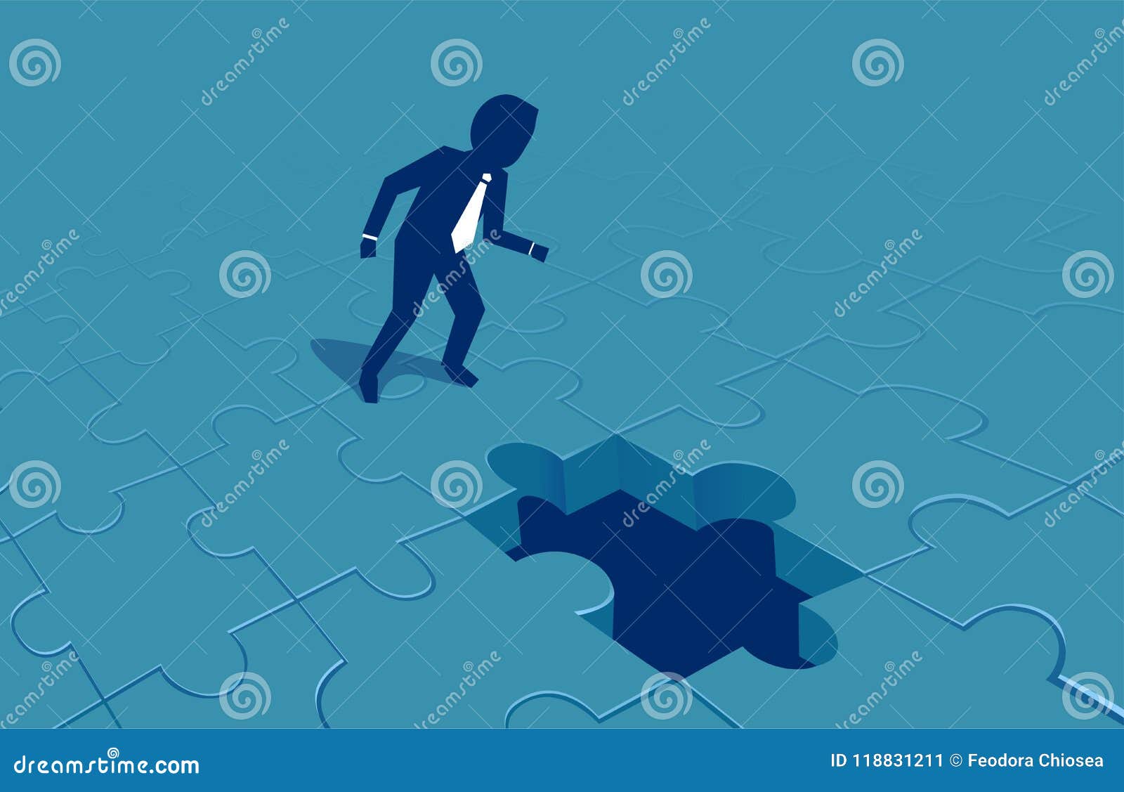 3d Man Looking At Missing Piece Of Puzzle Stock Image | CartoonDealer ...