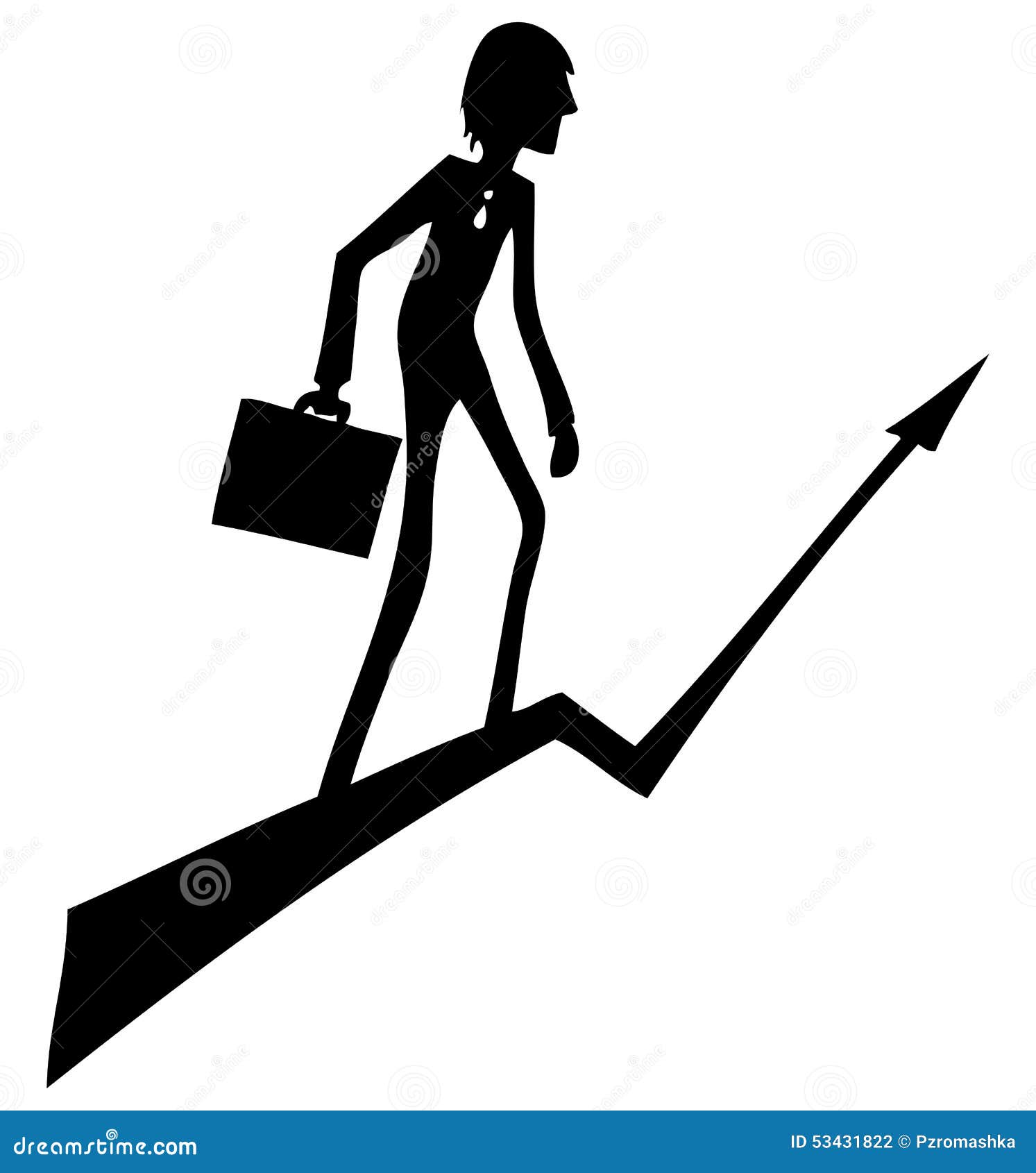 Vector. Businessman Rises Up through the Arrow Stock Vector ...