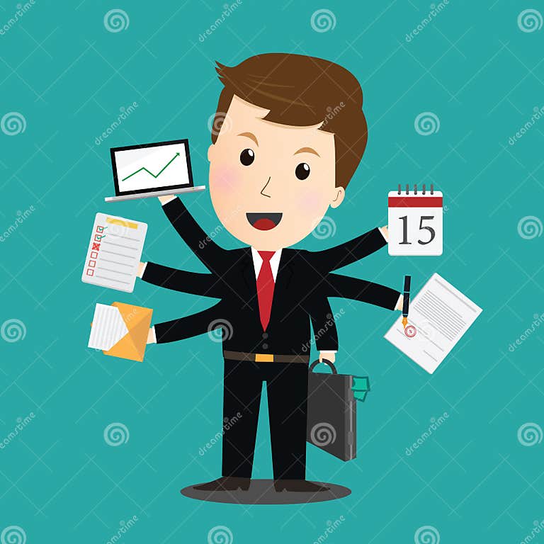 Vector of Businessman Task a Lot of Work Stock Vector - Illustration of ...