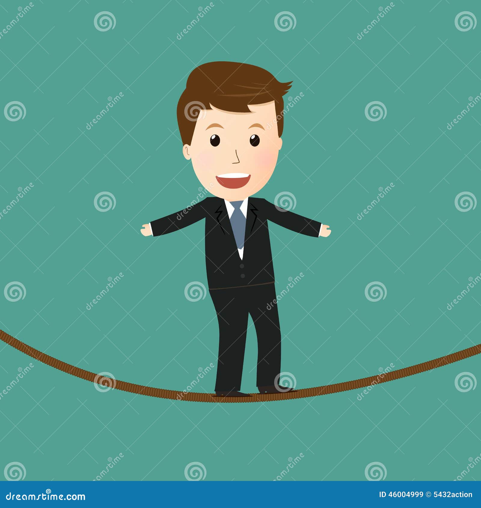 Vector of Businessman Walking on a High Tightrope Stock Illustration ...