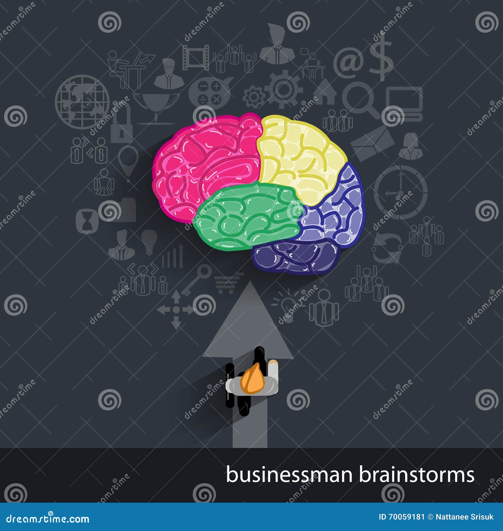 Vector Businessmen Brainstorm Stock Vector - Illustration of learning ...