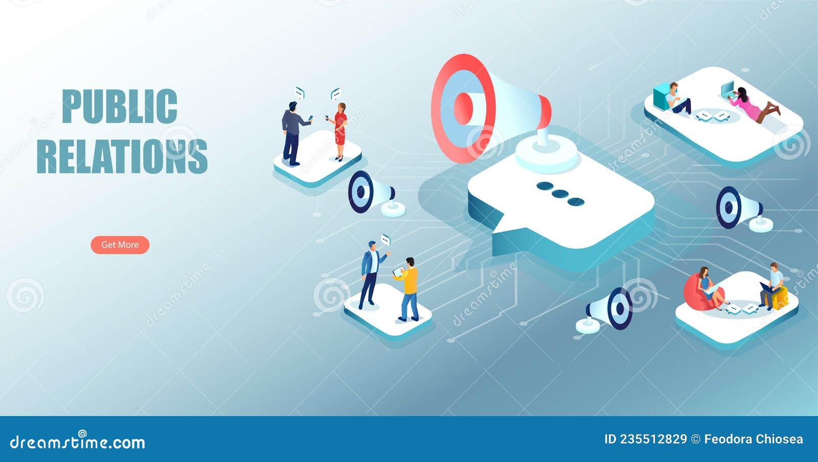 Vector of Businesspeople and Customers Communicating Online Using ...