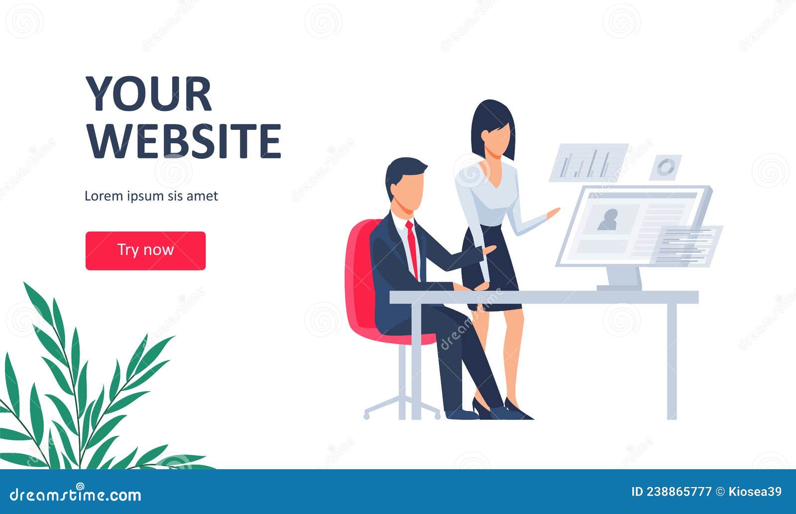 Vector of Businesspeople Working on Computer Making Web Page Design for ...