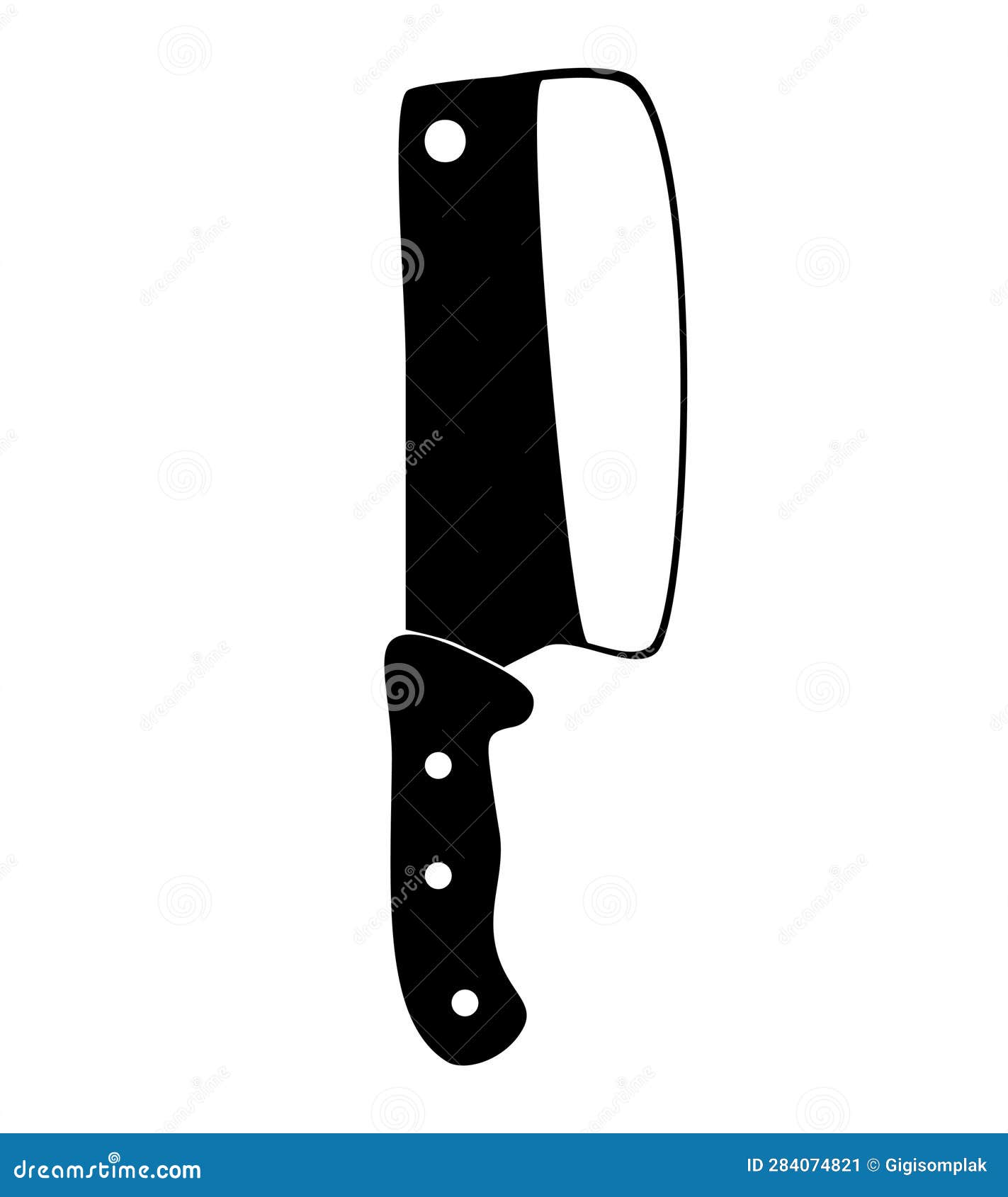 Simple Vector Butcher Knife, Silhouette Isolated on White Stock Vector ...