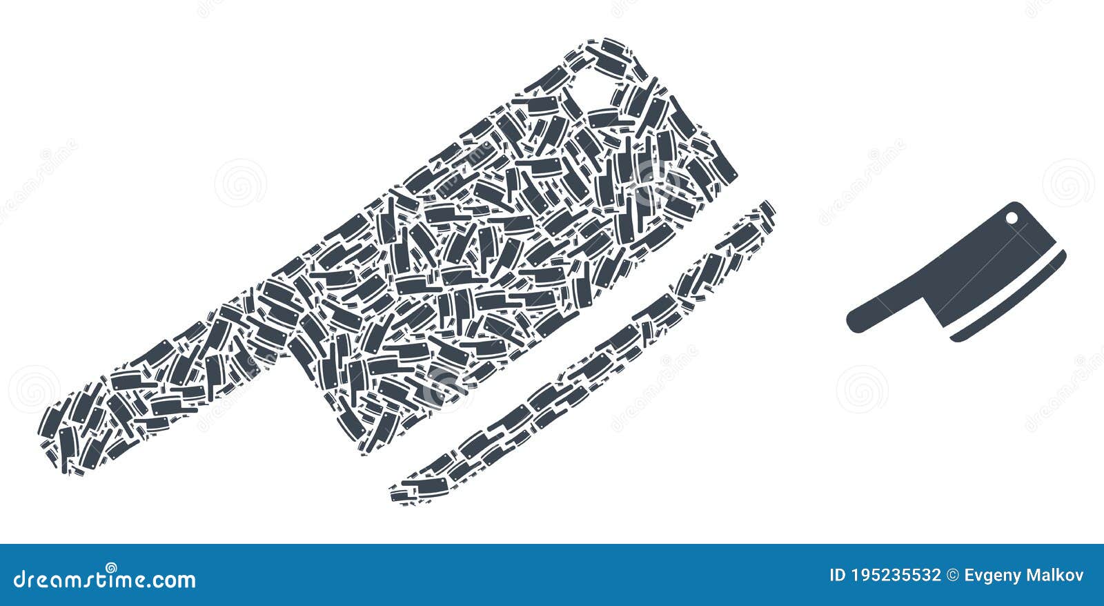 Butchery Blade Recursion Collage of Self Icons Stock Vector ...