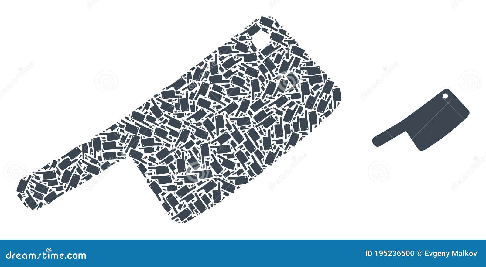 Butchery Blade Recursive Collage of Self Items Stock Vector ...